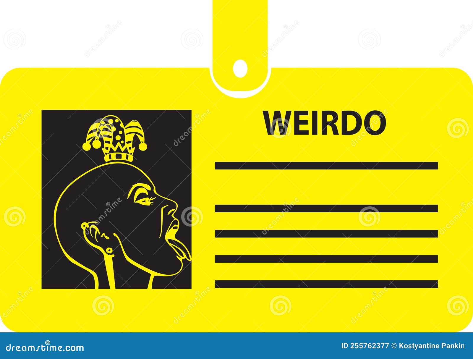 ID card weirdo stock vector. Illustration of clip, lifestyle - 255762377