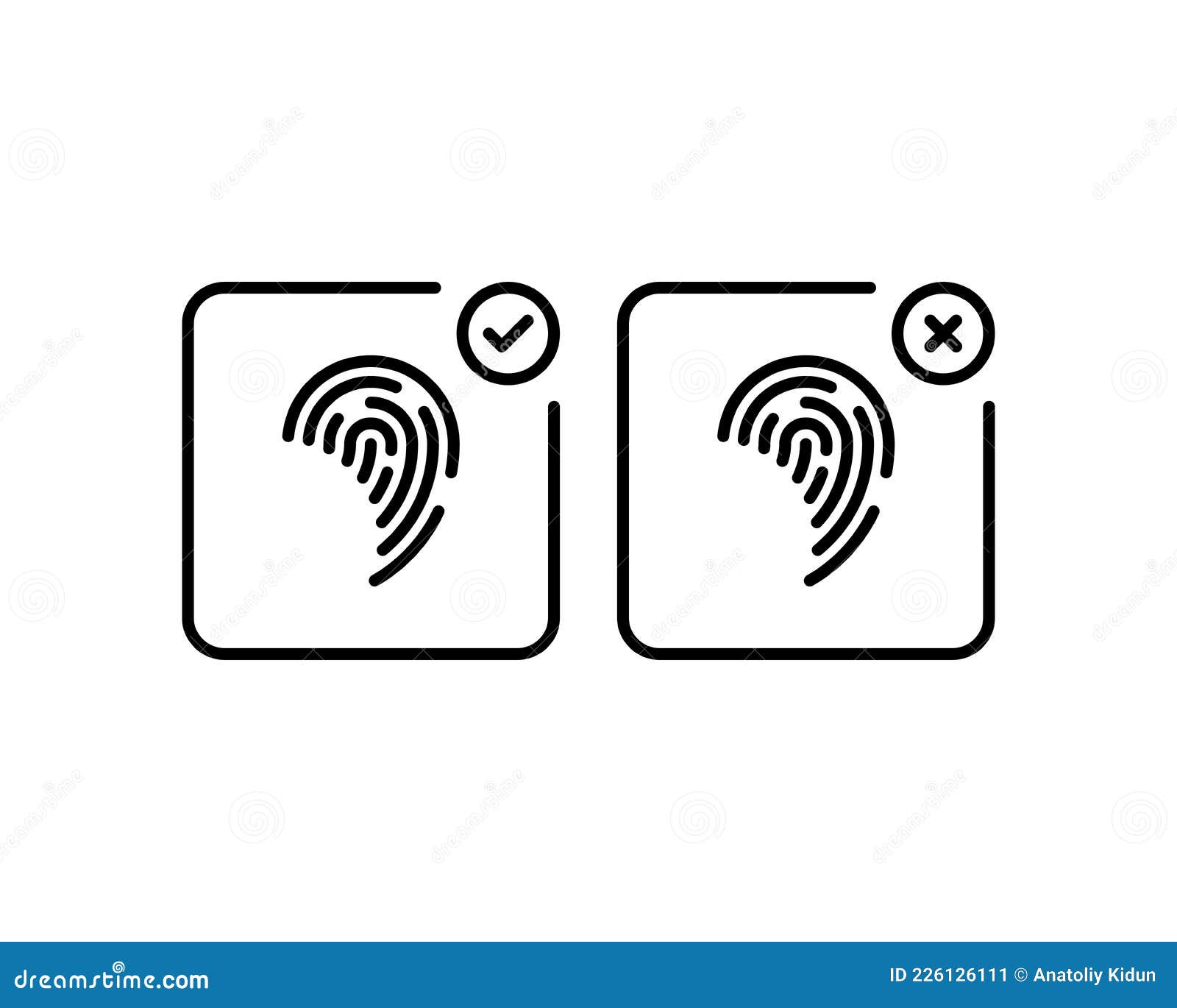 Id Icons. Fingerprint Scanning Process Icons. Fingerprint Detection ...