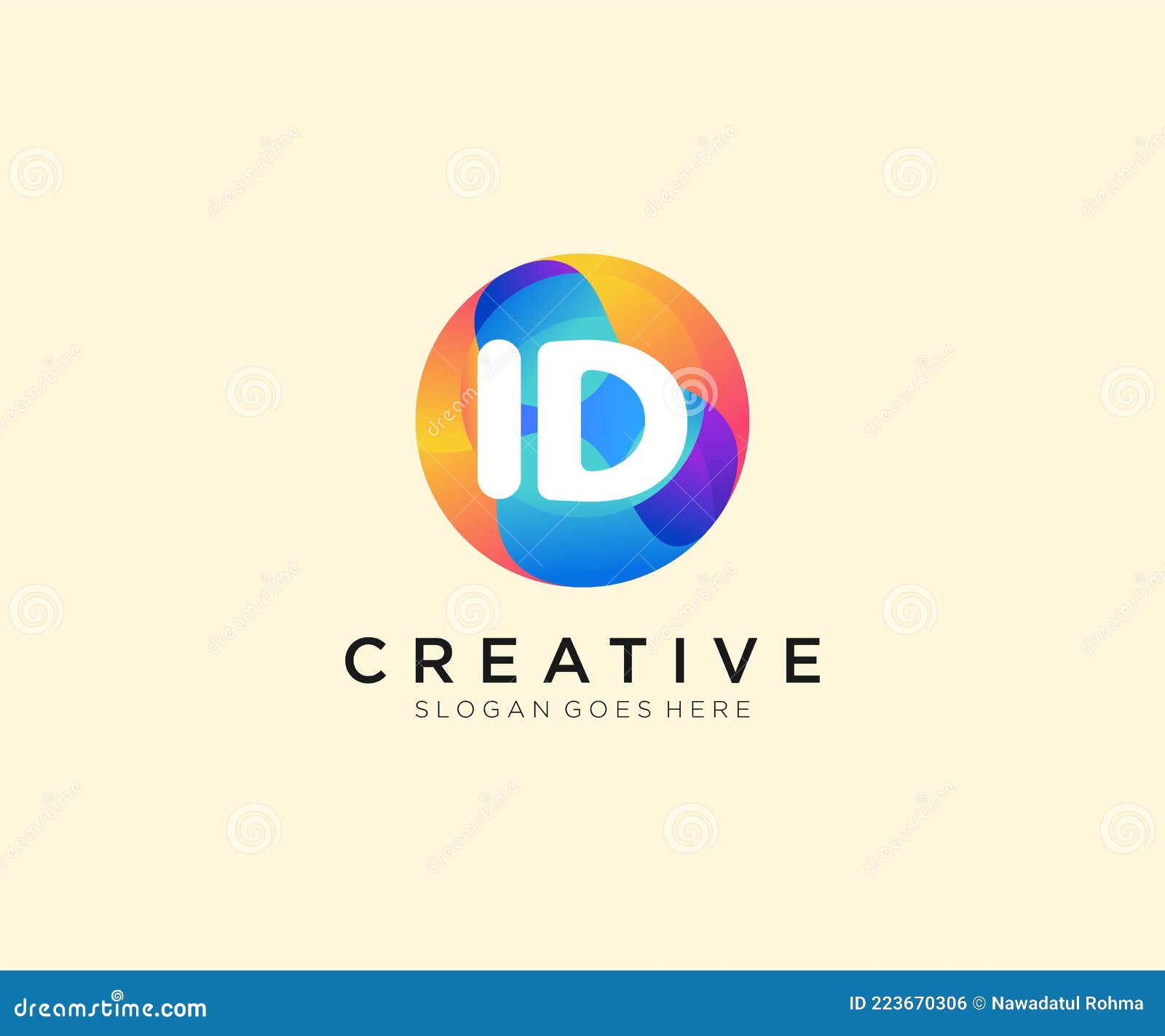 ID Initial Logo with Colorful Circle Template Vector Stock Vector ...