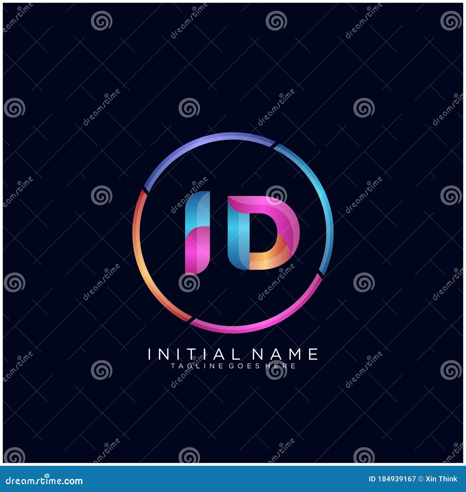 ID Letter Logo Icon Design Template Elements Stock Vector ...