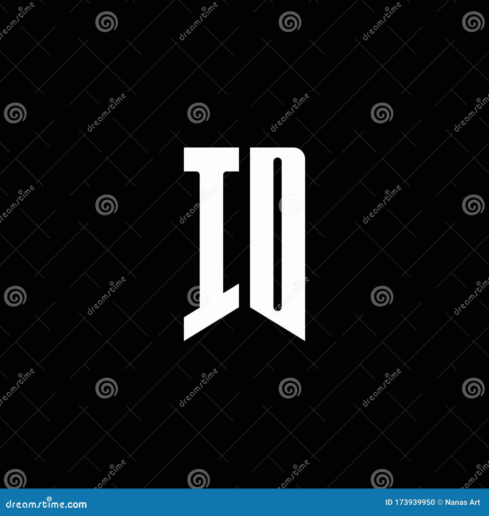ID Logo Monogram with Emblem Style Isolated on Black Background Stock ...