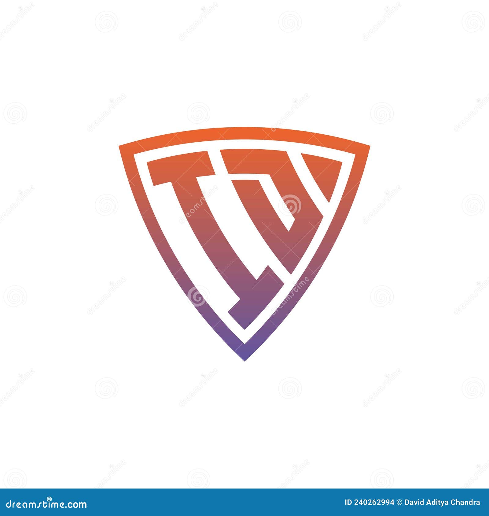 ID Logo Shield Monogram Gradient Style Design Stock Vector ...