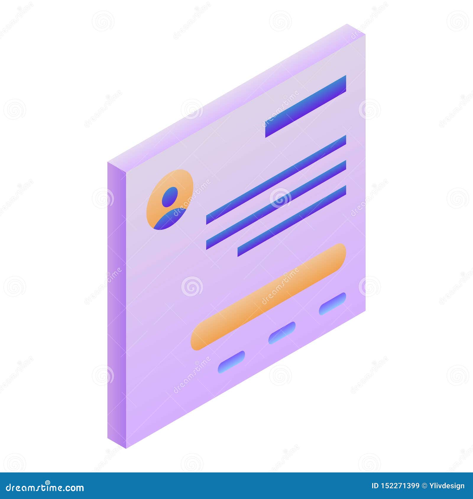 Id Man Card Icon, Isometric Style Stock Vector - Illustration of ...