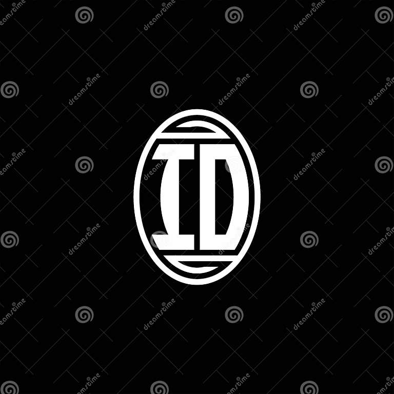 ID Monogram Logo Isolated on Oval Rotate Shape Stock Vector ...