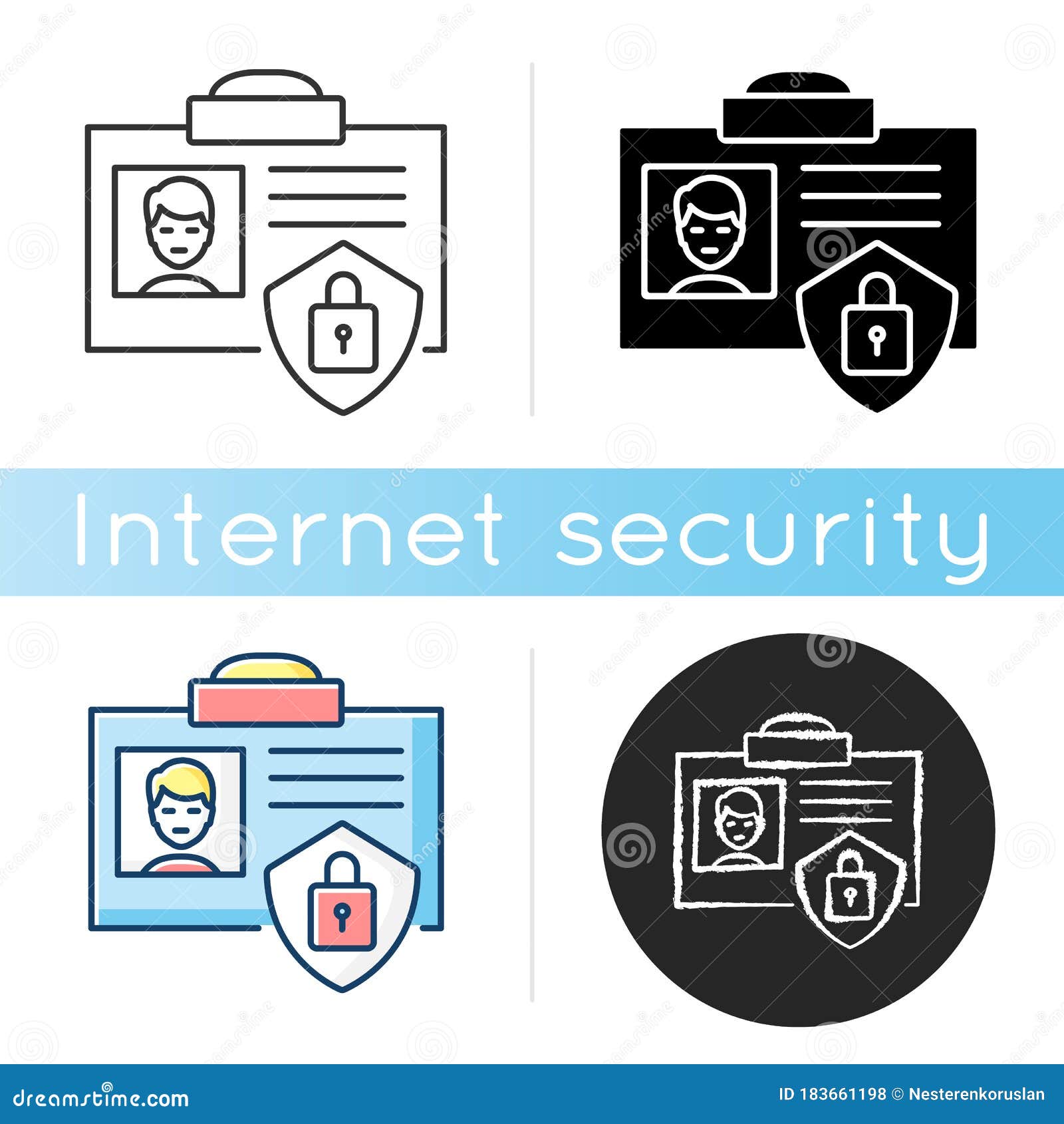 ID security icon stock vector. Illustration of glyph - 183661198