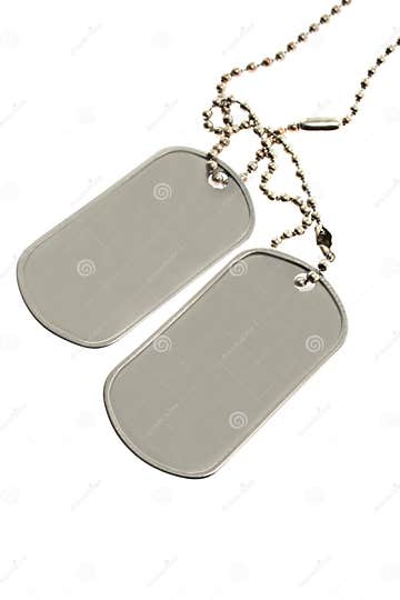 Id tag isolated on a white stock photo. Image of metal - 2982810