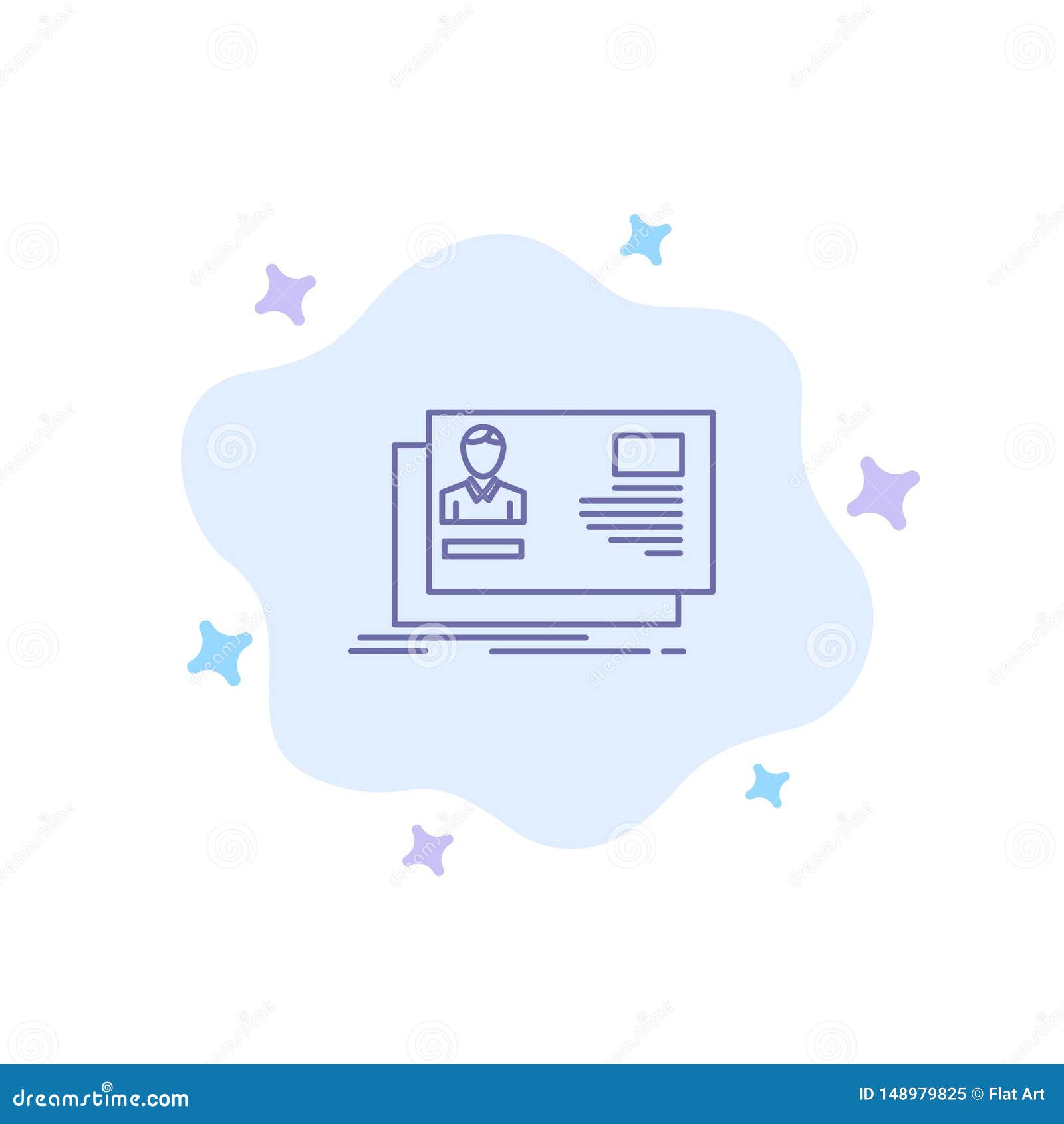 Id, User, Identity, Card, Invitation Blue Icon on Abstract Cloud ...