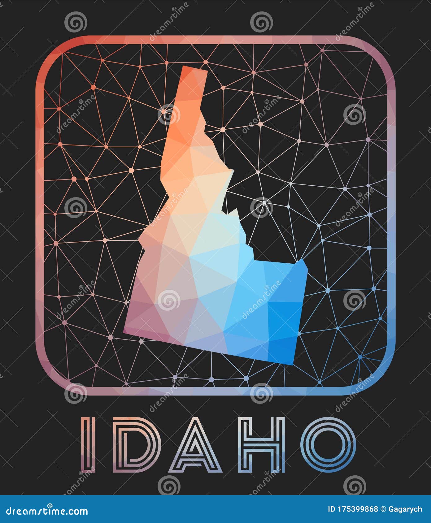 Idaho map design. stock vector. Illustration of poly - 175399868