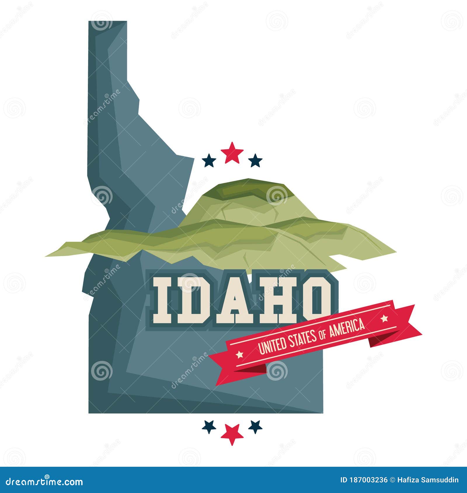 Idaho Map with Mountains. Vector Illustration Decorative Design Stock ...