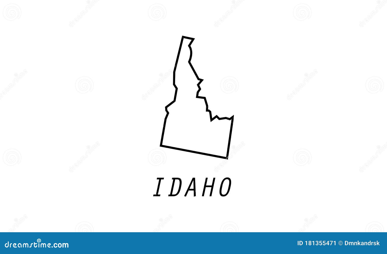 Idaho Outline Map Country ShapeIdaho Outline Map State Shape Cartoon ...