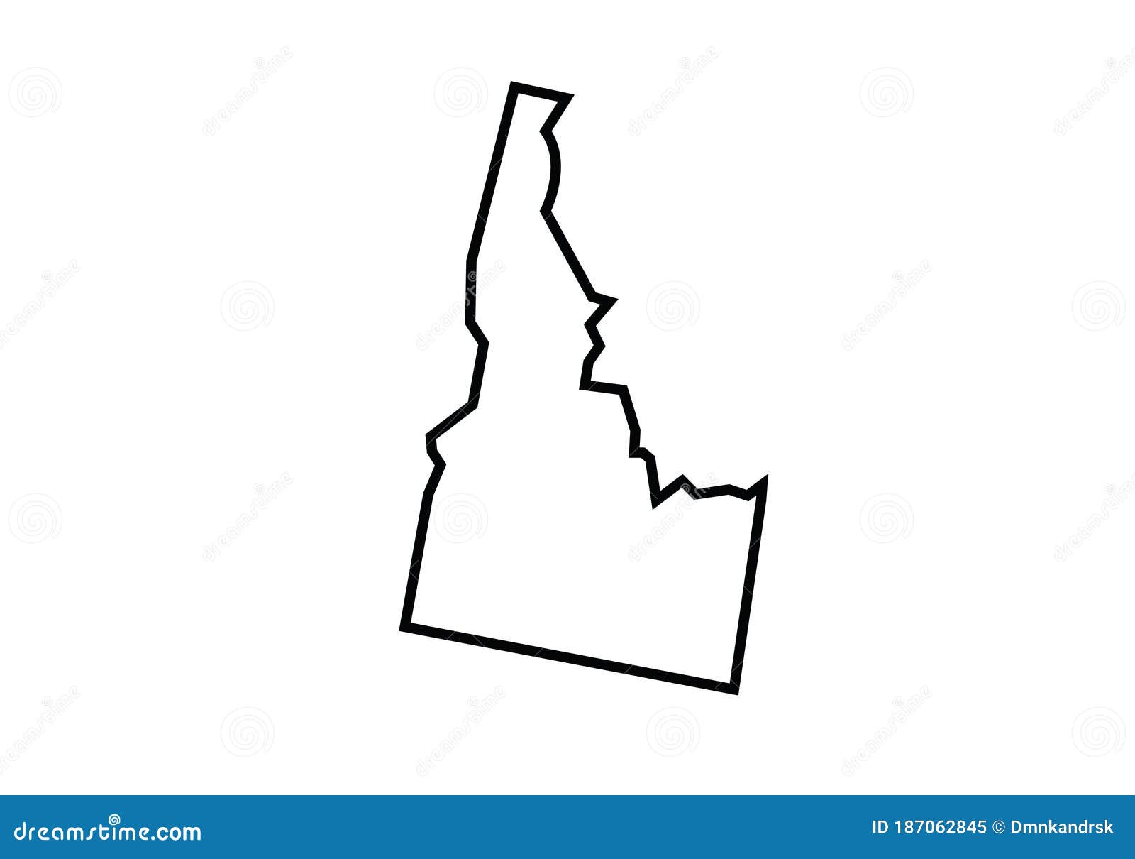 Idaho Outline Map Country ShapeIdaho Outline Map State Shape Cartoon ...