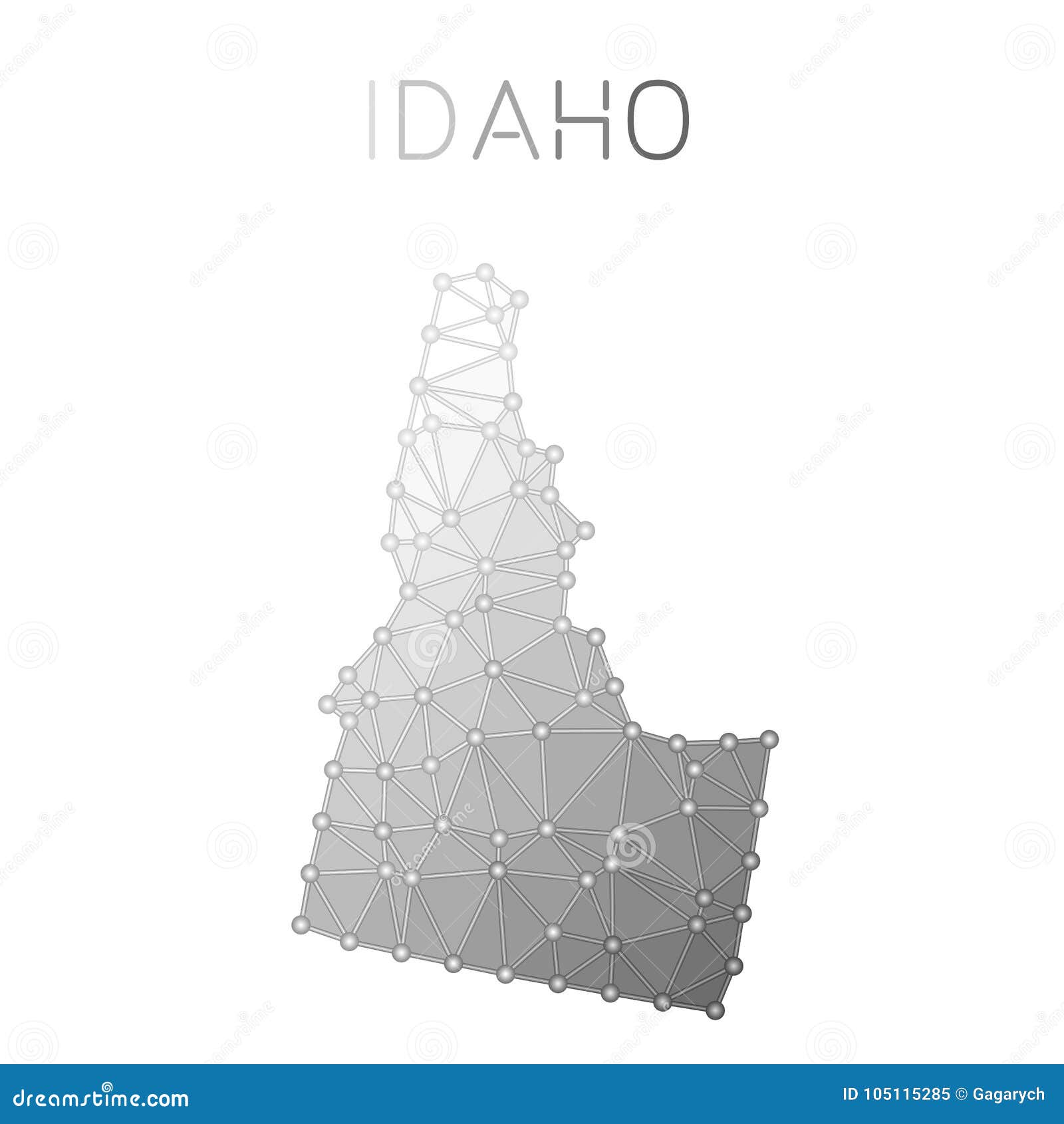 Idaho Map, Stylish Location Icon With Idaho Map And Flag Cartoon Vector ...