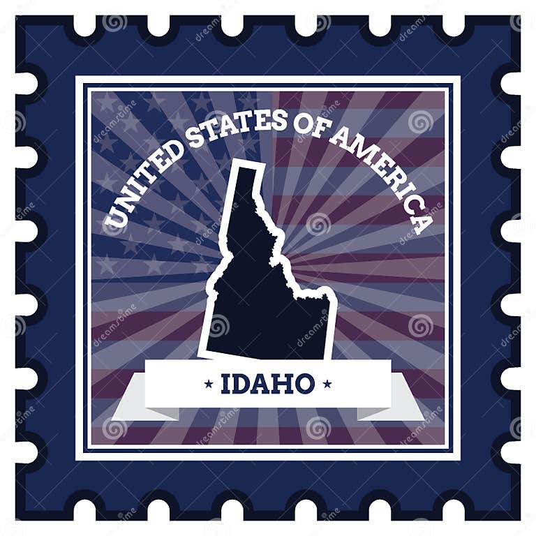Idaho Postage Stamp. Vector Illustration Decorative Design Stock Vector ...