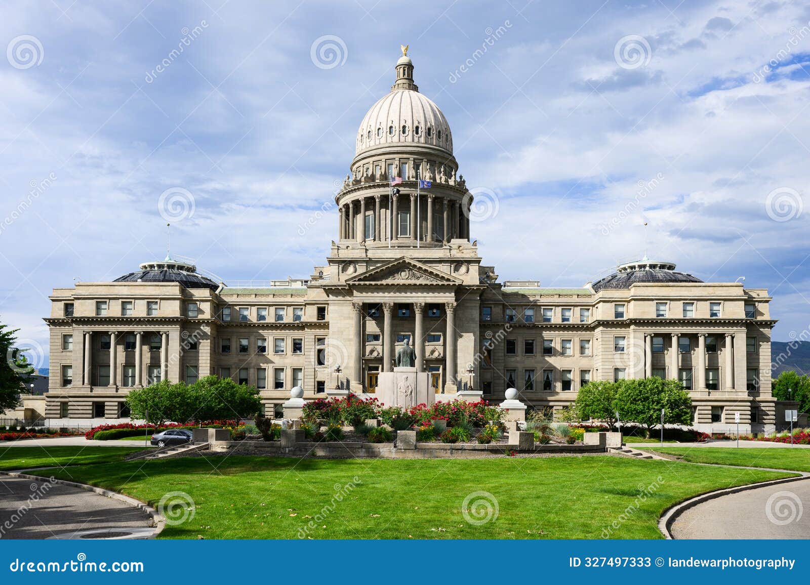 Idaho State Capitol Building Facade in Downtown Boise Stock Image ...
