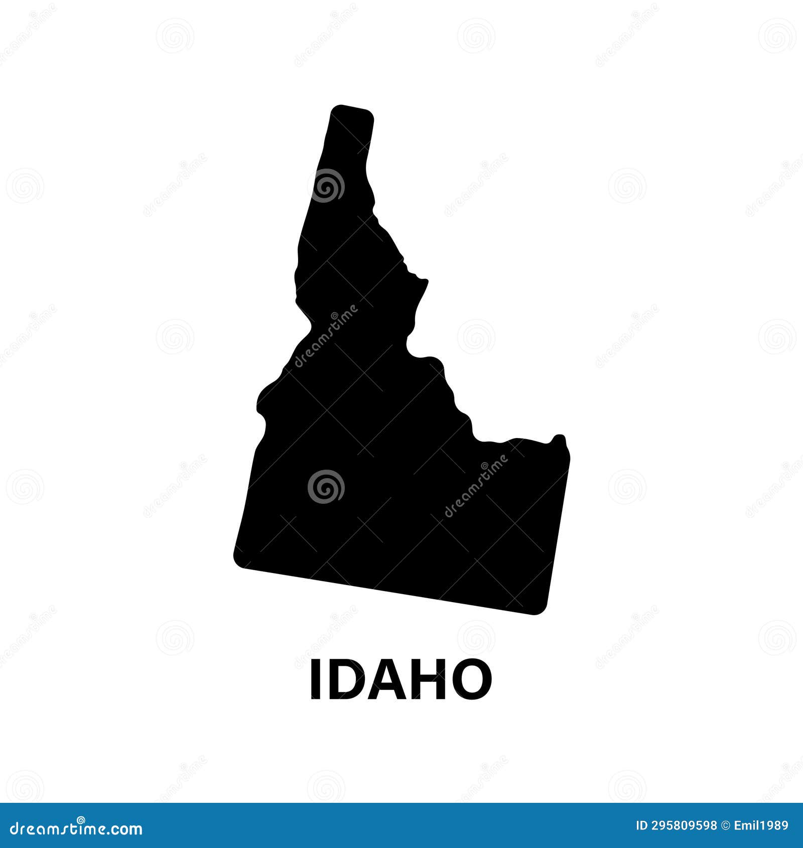 Idaho State Map Silhouette Icon. Stock Illustration - Illustration of ...