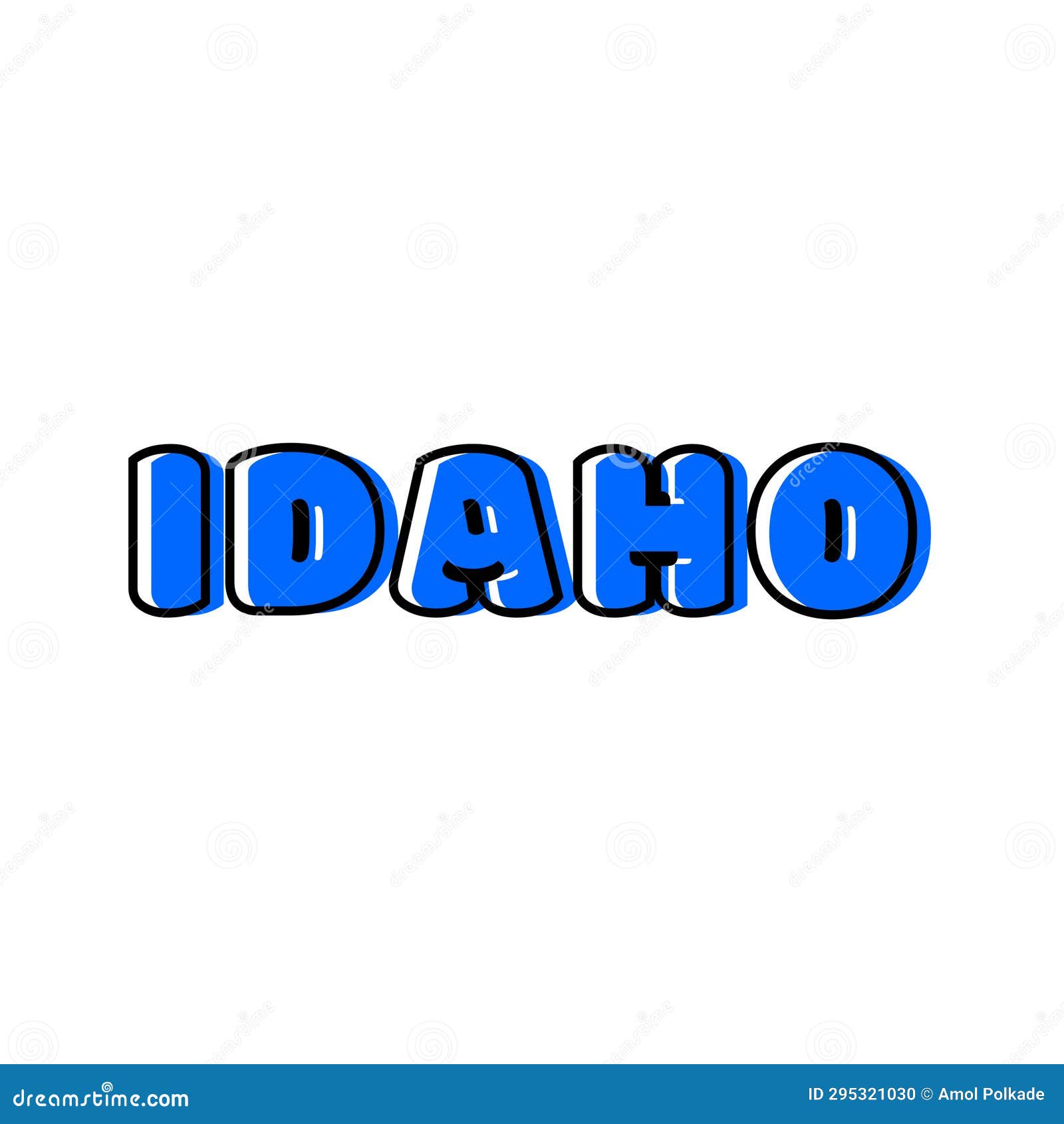Idaho State Map Typography with Blue Color.Adobe Illustrator Artwork ...