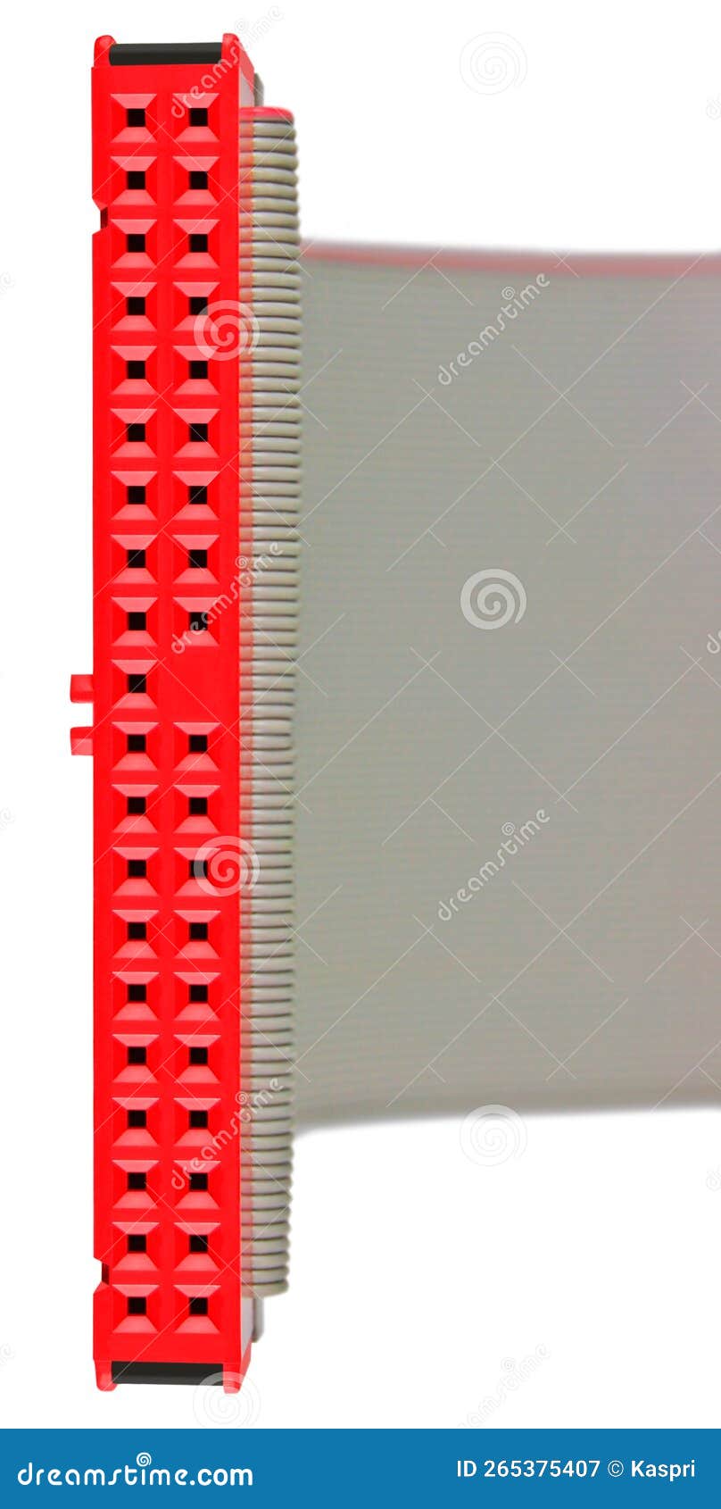 IDE Connector Plug in Red, Flat Grey Ribbon Interface Cable for PC ...