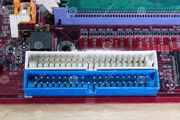 IDE Connectors in Old Desktop Computers for Connect Hard Disk Cables ...