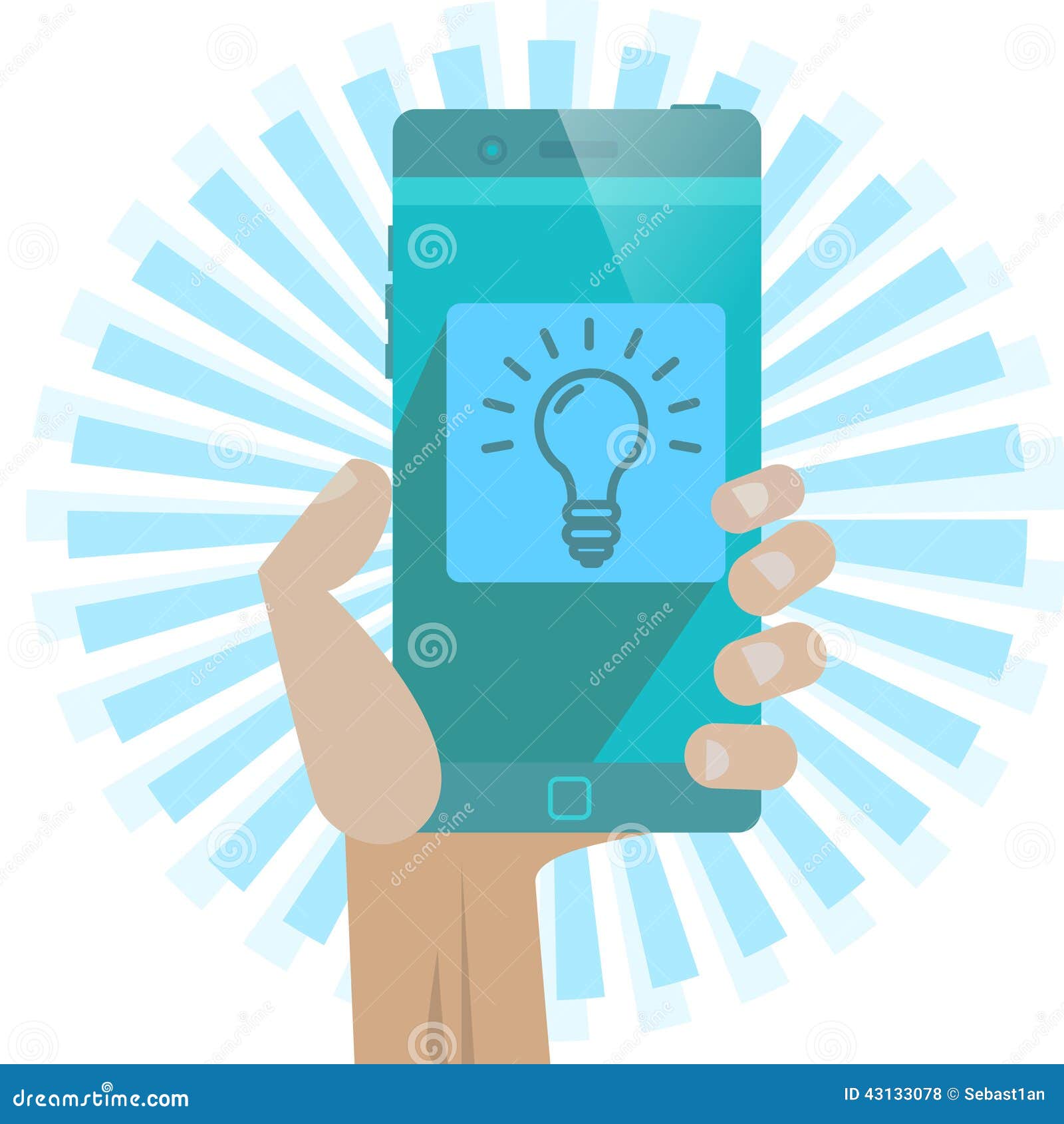 Idea App stock vector. Illustration of inspiration, face - 43133078