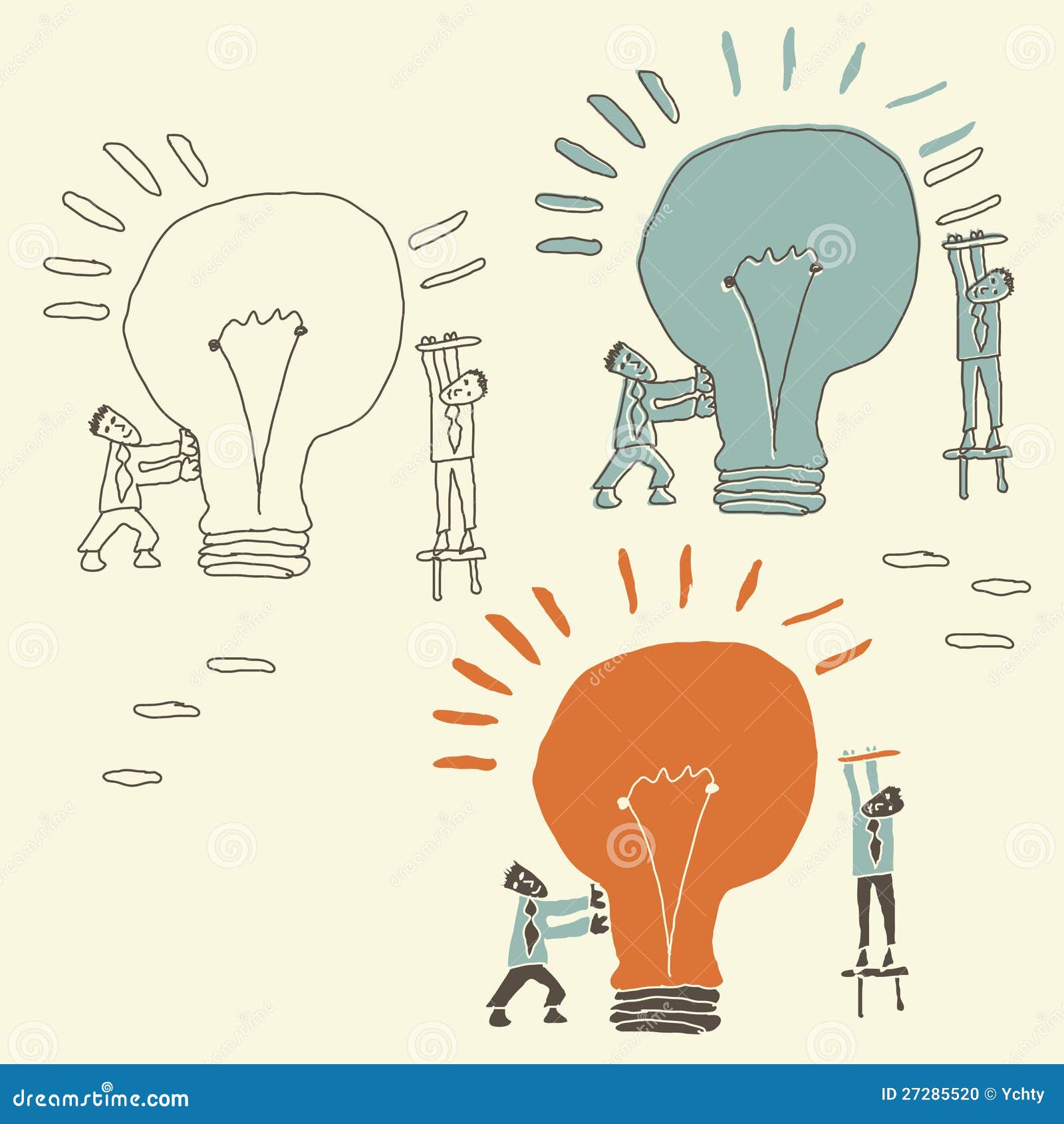 Of Idea Being Created As a Result of Teamwork Stock Vector ...