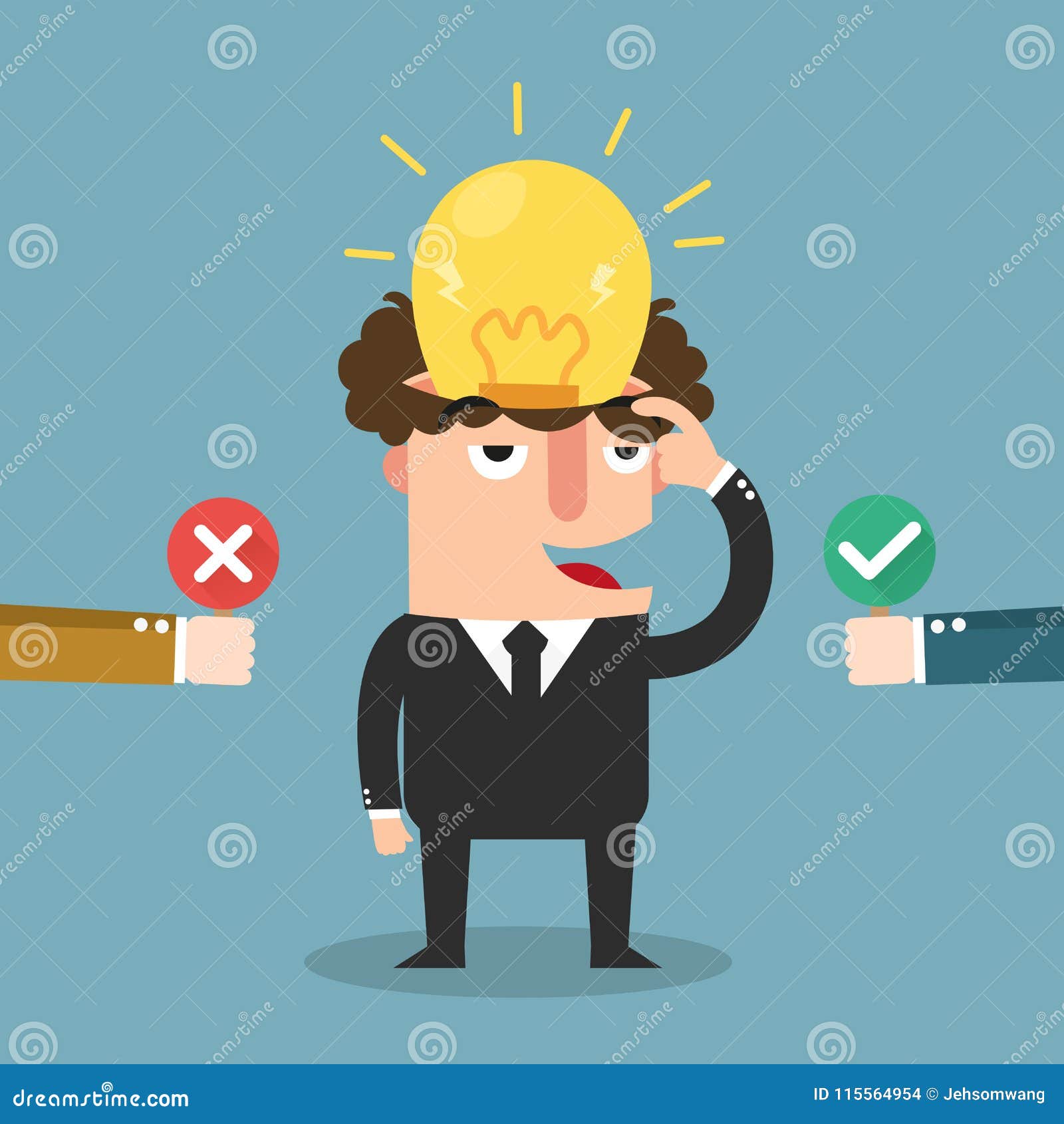 Idea Best Choice Right and Wrong Stock Vector - Illustration of clip ...