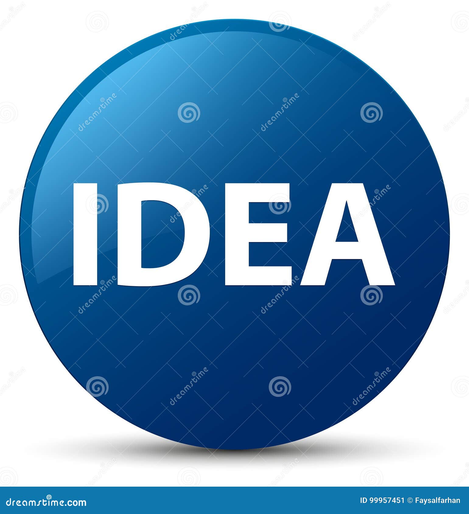 Idea blue round button stock illustration. Illustration of idea - 99957451
