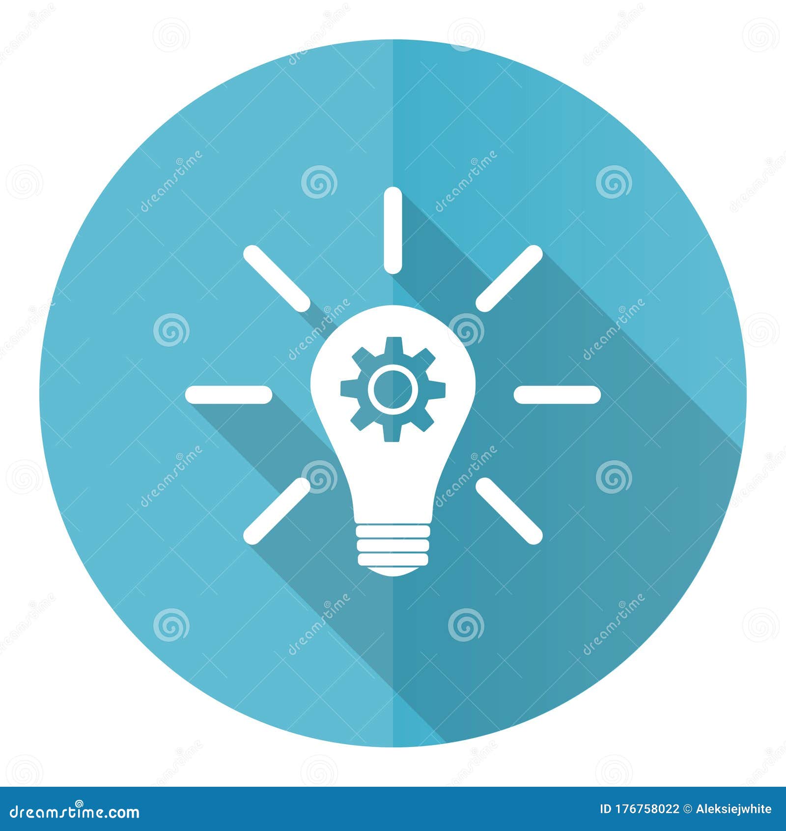 Idea Blue Round Flat Design Vector Icon Isolated on White Background ...