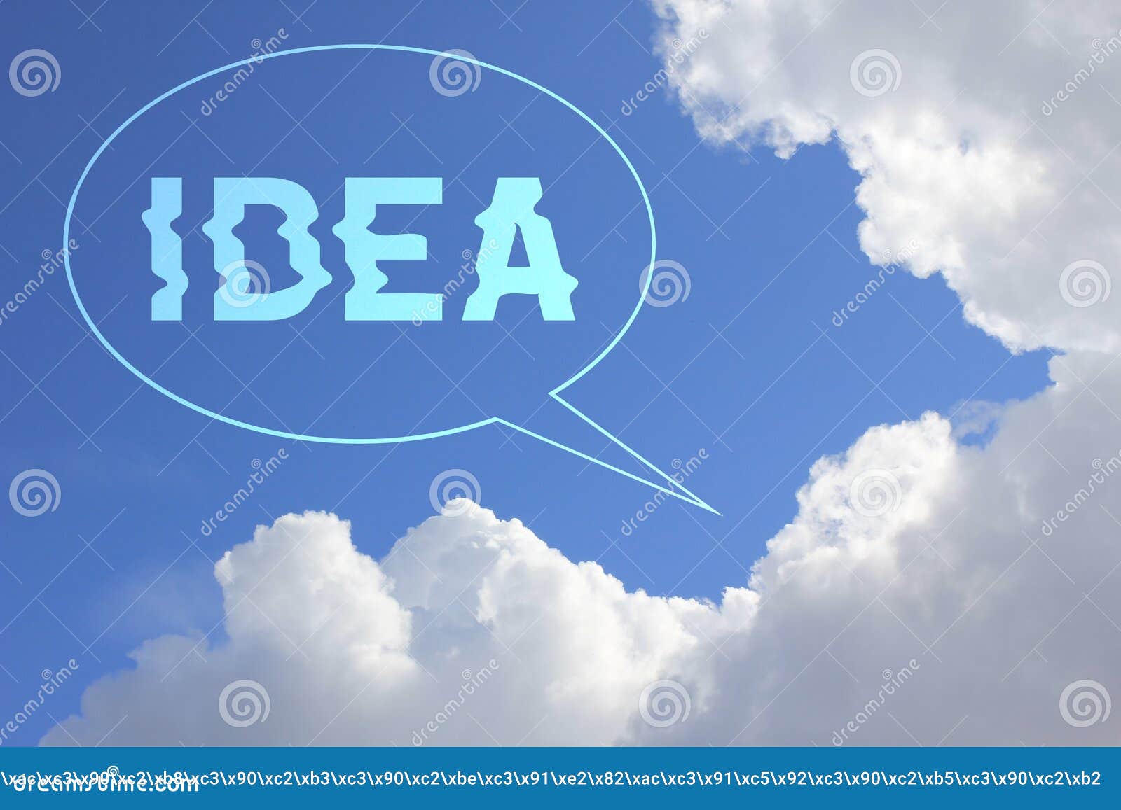 Idea on blue sky stock photo. Image of blue, text, idea - 123904386