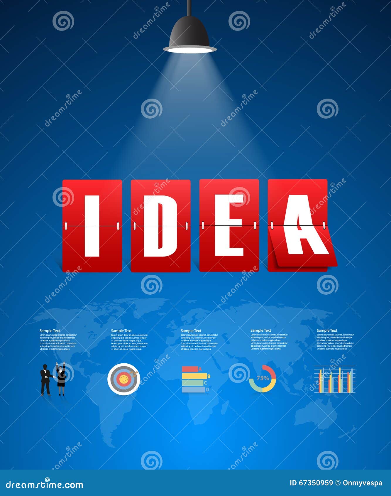 Idea Board with Icon Set for Business Concept Stock Vector ...