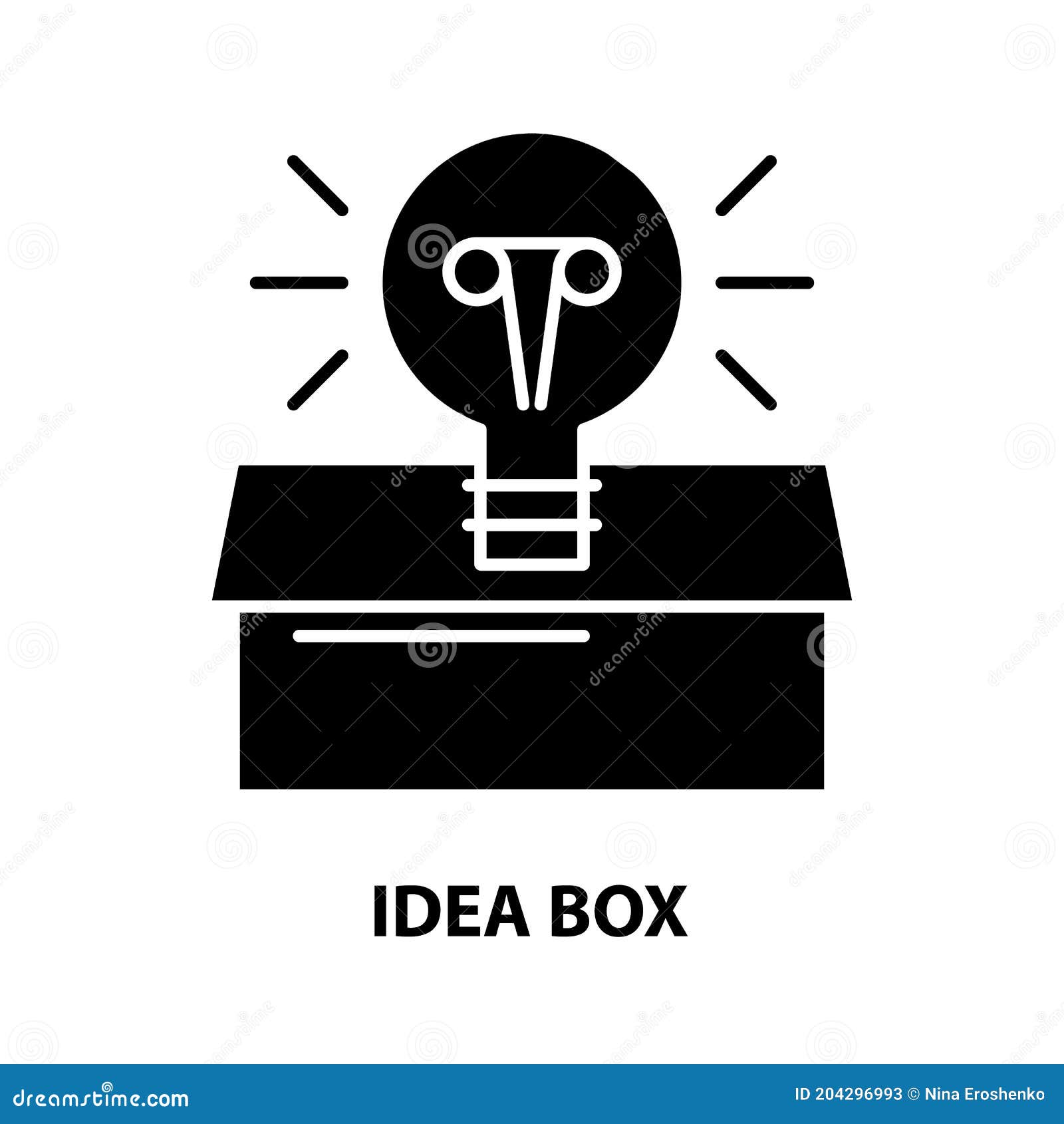 Idea Box Icon, Black Vector Sign with Editable Strokes, Concept ...