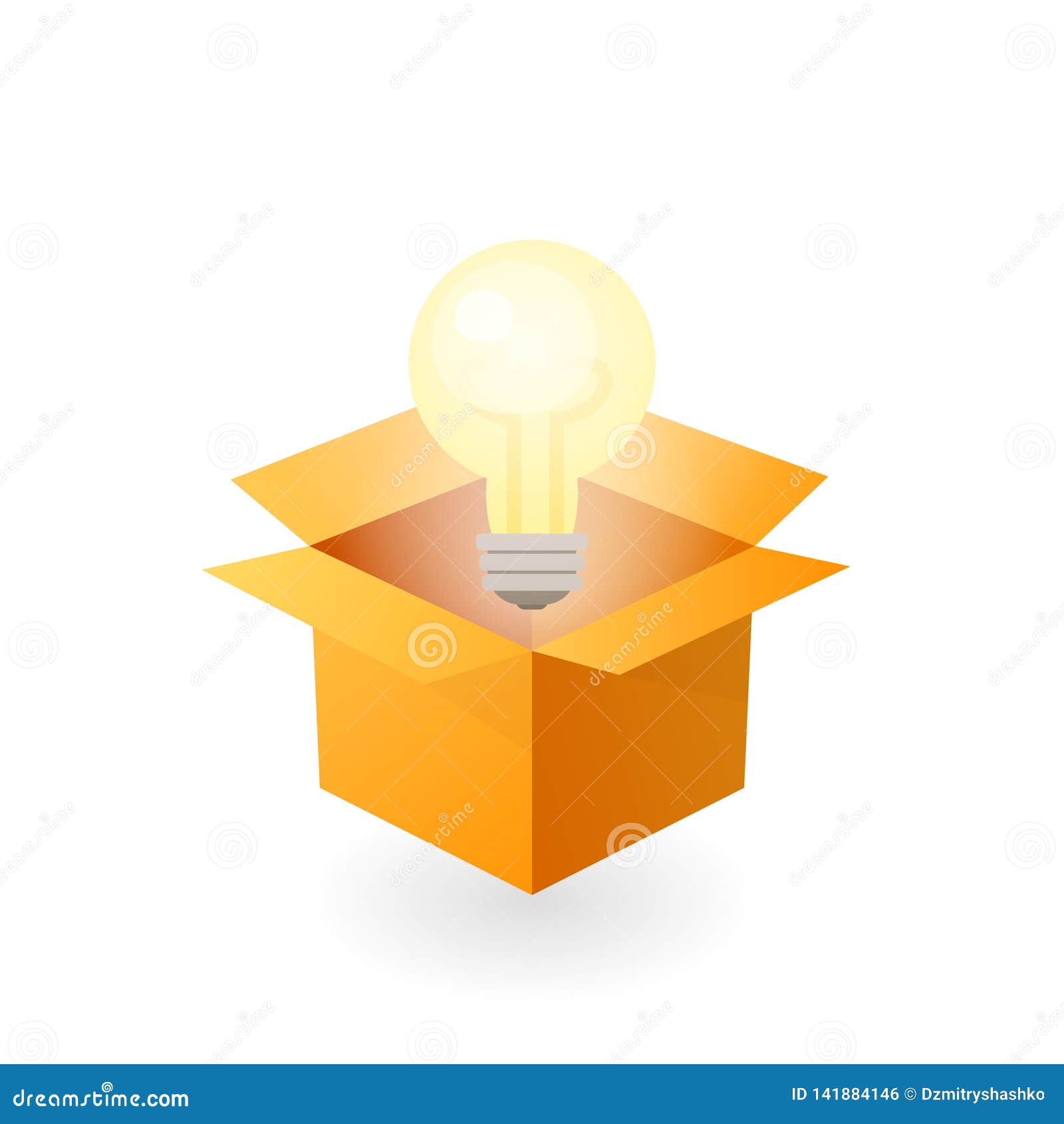 Idea box icon stock vector. Illustration of brainstorm - 141884146