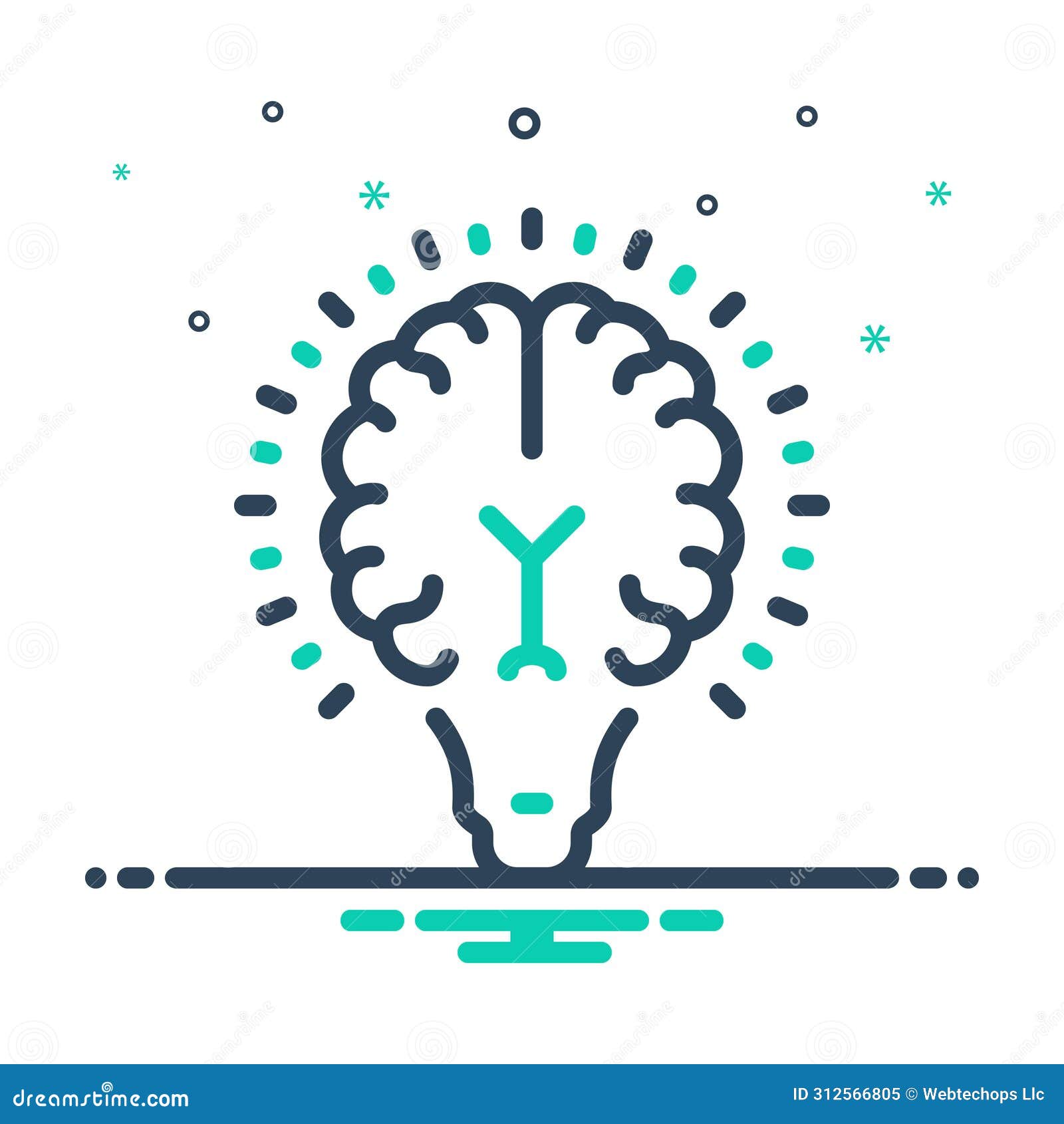 Mix Icon for Idea Brain, Solution and Light Stock Vector - Illustration ...
