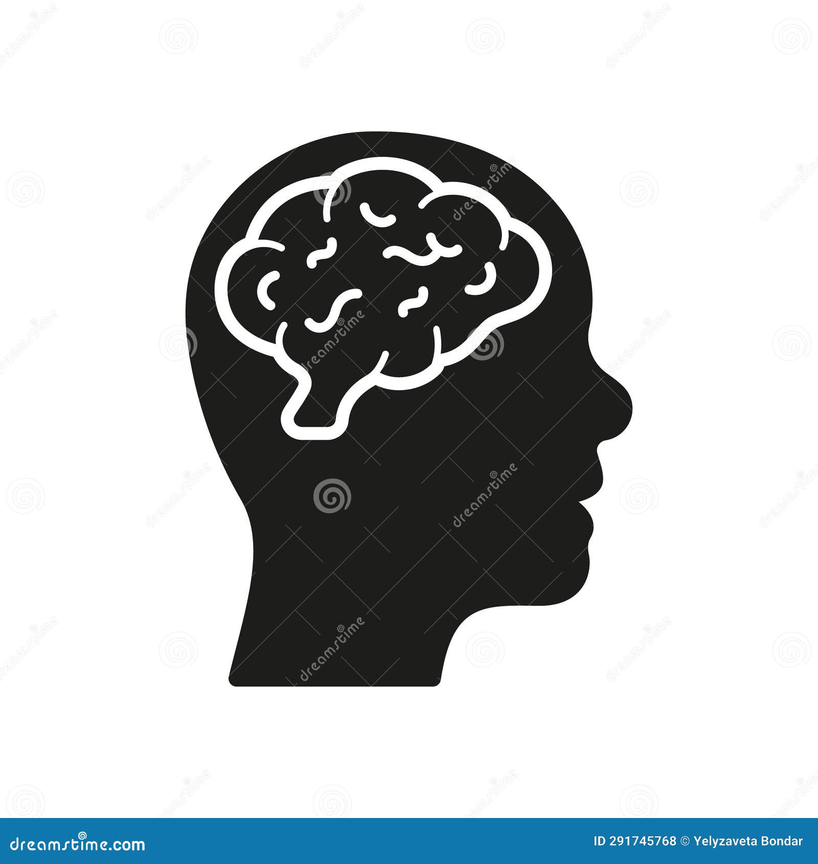 Idea, Brainstorm, Imagination and Cognition Silhouette Icon. Thinking ...