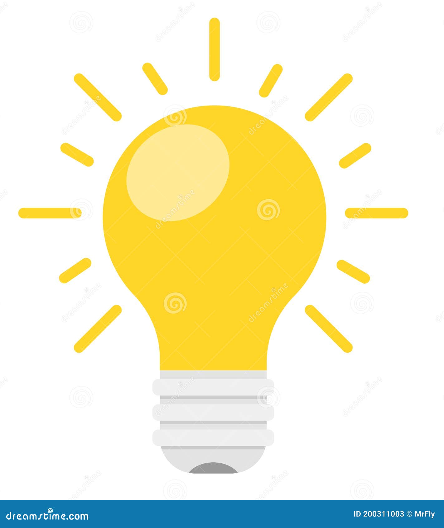 Idea! Bright Yellow Artistic Light Bulb, Vector Illustration Stock ...