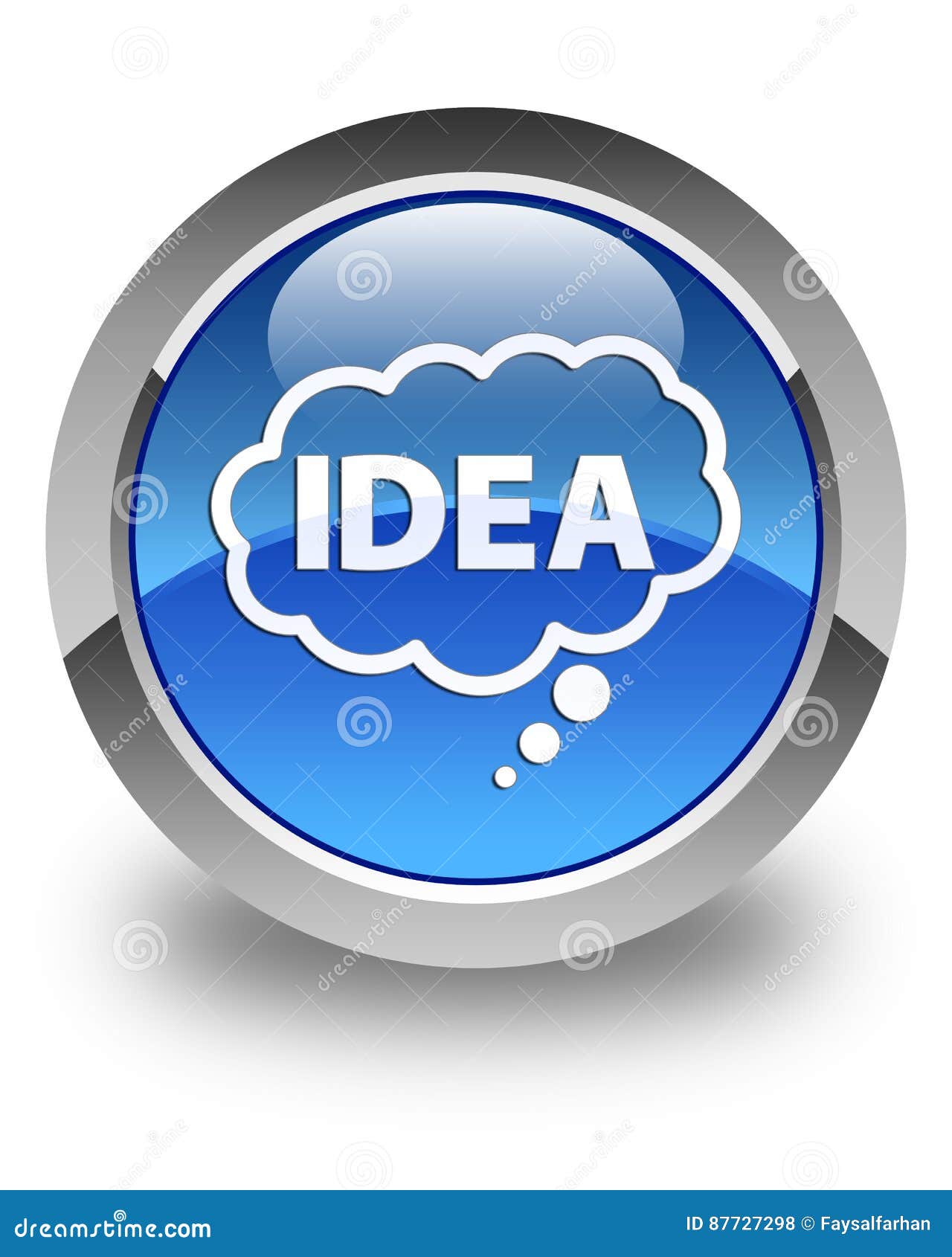 Idea Bubble Icon Glossy Blue Round Button Stock Illustration ...