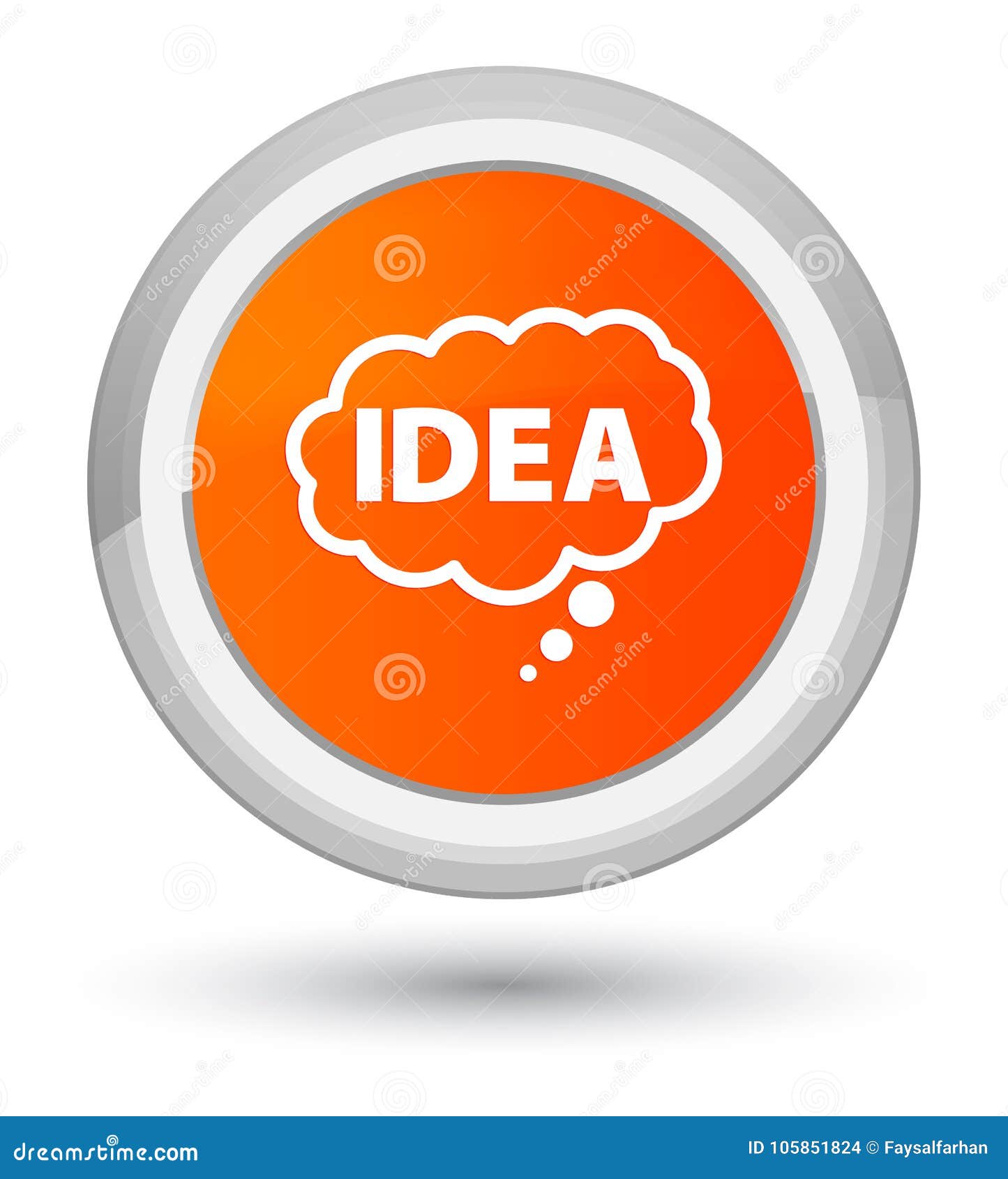 Idea Bubble Icon Prime Orange Round Button Stock Illustration ...