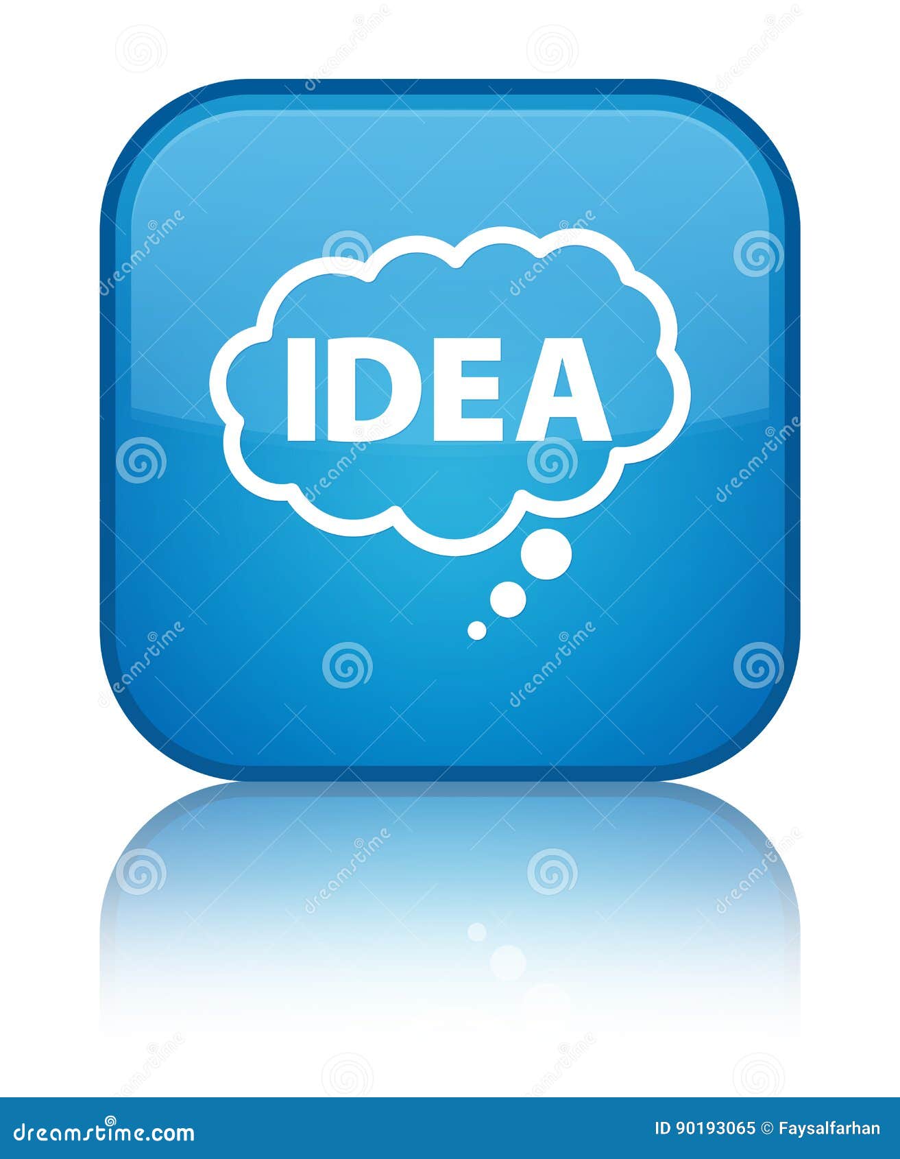 Idea Bubble Icon Special Cyan Blue Square Button Stock Illustration ...