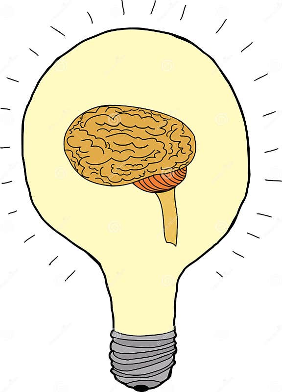 Idea Bulb with Brain stock vector. Illustration of brain - 39790044