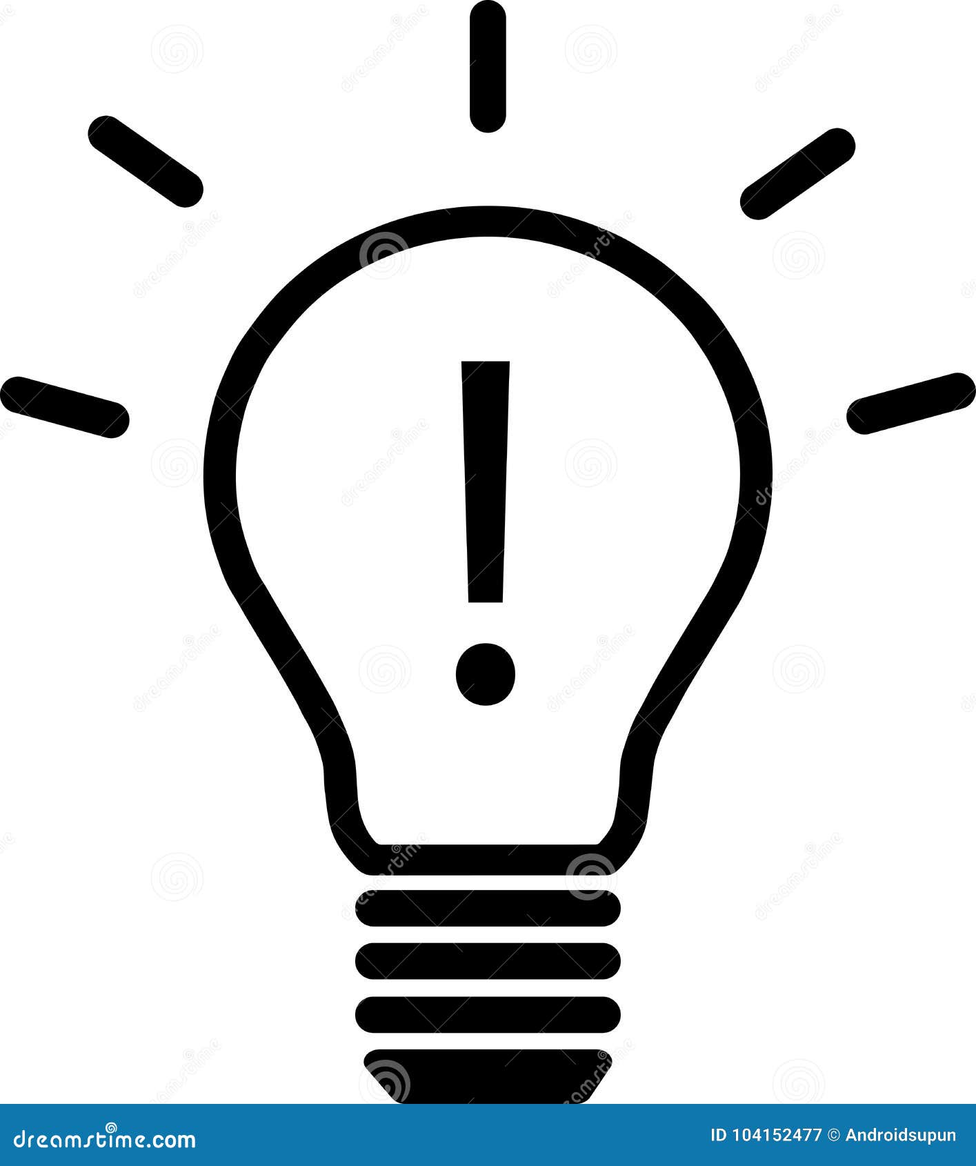 Idea Bulb with Exclamation Mark Stock Vector - Illustration of ...