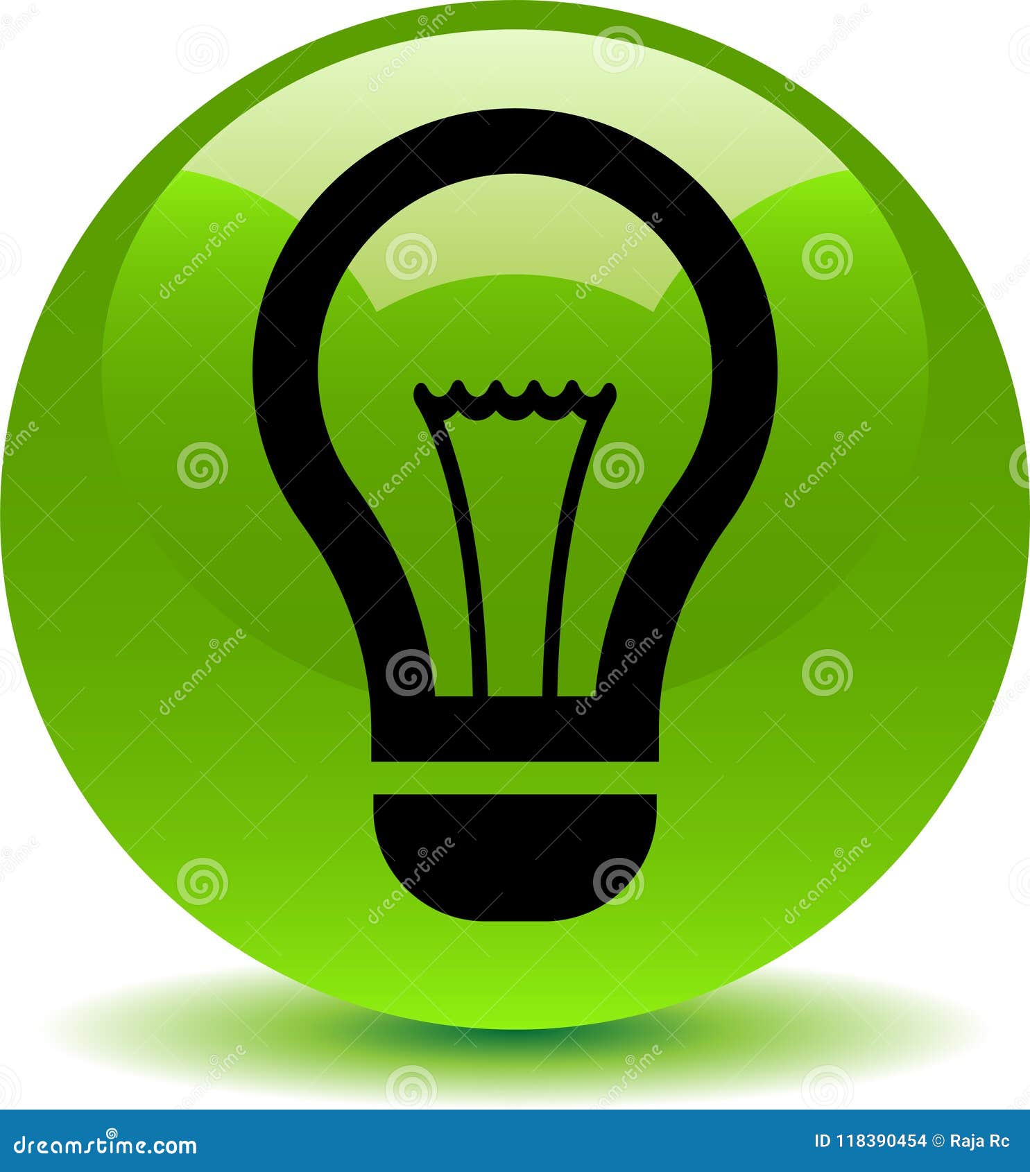 Idea bulb icon green stock vector. Illustration of color - 118390454