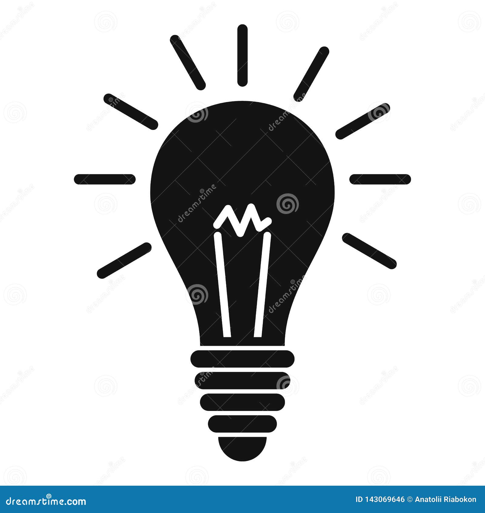 Idea Bulb Icon, Simple Style Stock Vector - Illustration of button ...