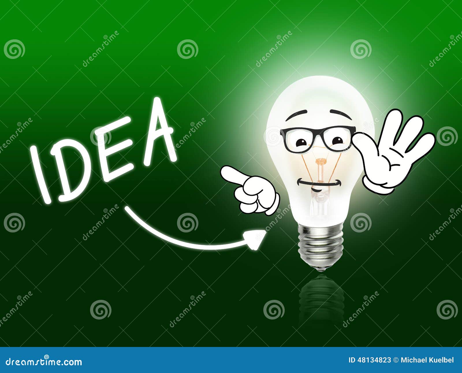 Idea Bulb Lamp Energy Light Green Stock Illustration - Illustration of ...