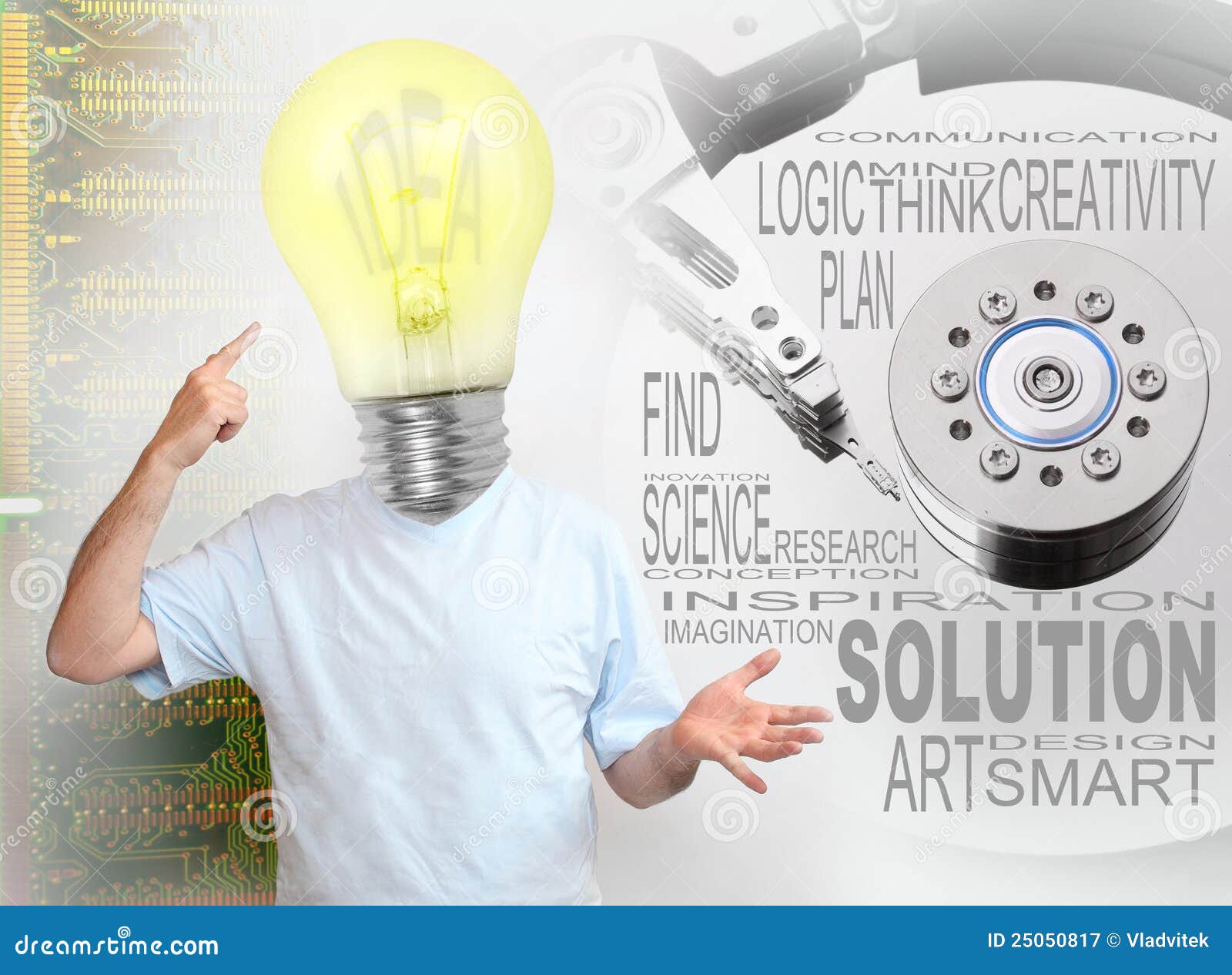Idea bulb man. stock image. Image of background, business - 25050817