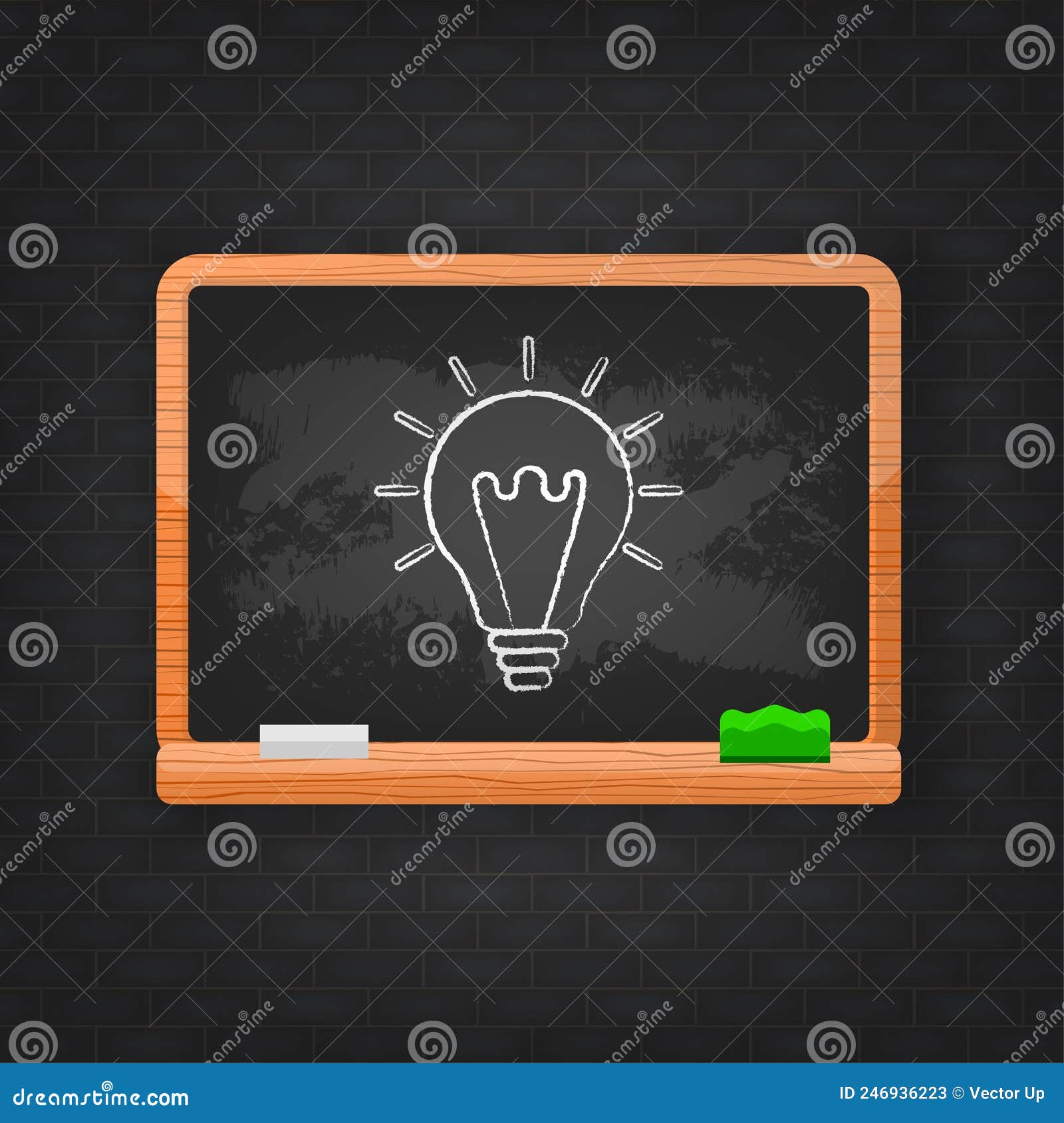 Idea Bulb School Board, Great Design for Any Purposes. Vector Flat ...