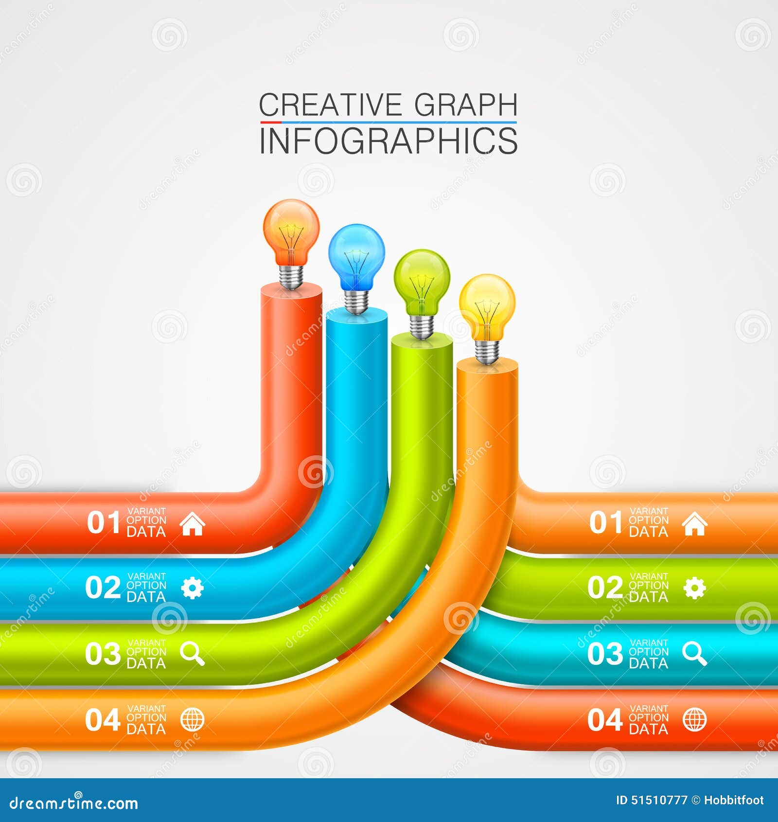 Idea of bulbs in the chart stock vector. Illustration of energy - 51510777