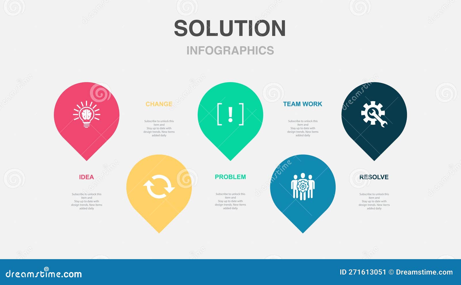 Idea, Change, Problem, Team Work Stock Vector - Illustration of button ...