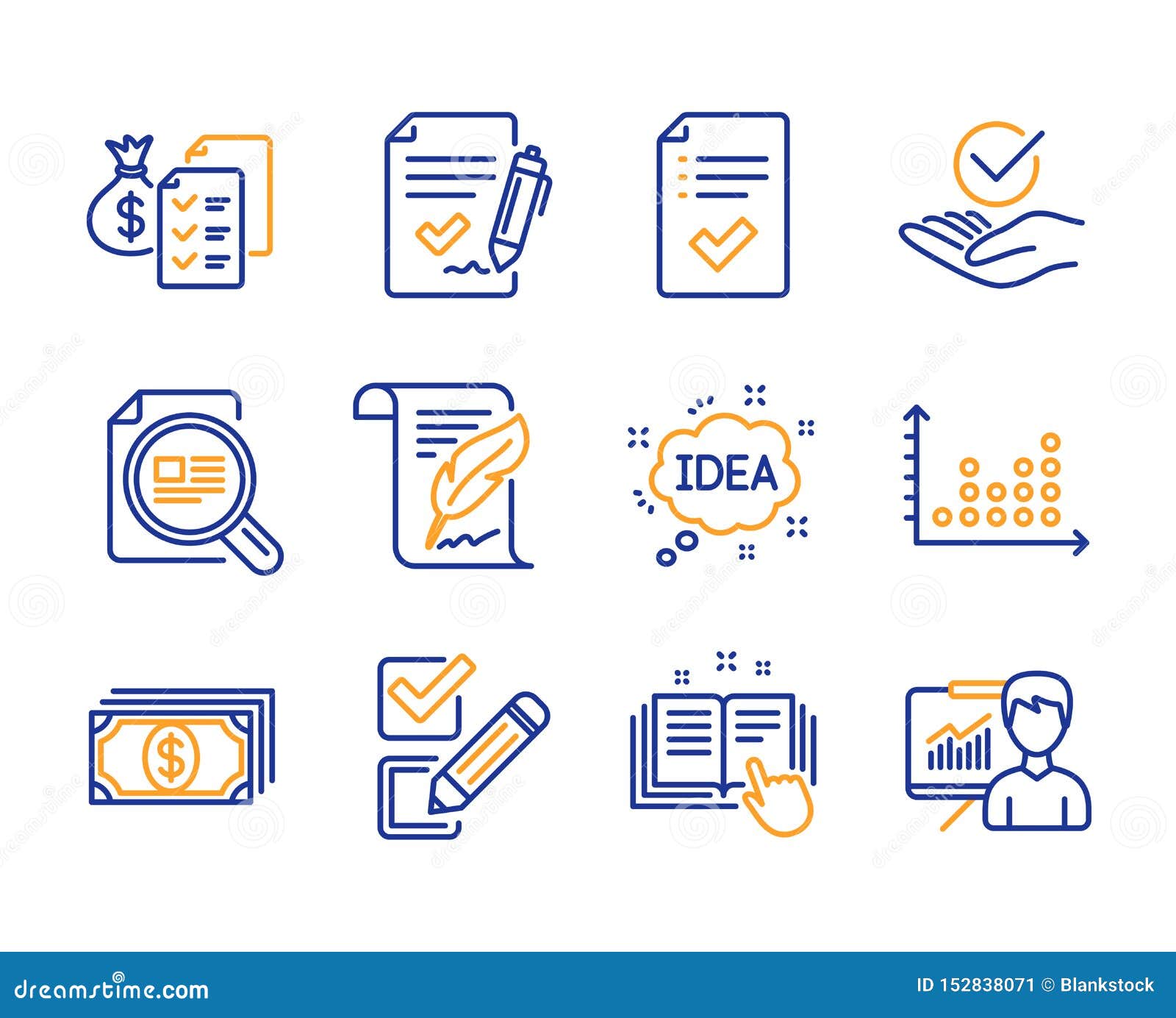 Idea, Checkbox and Feather Icons Set. Payment, Check Article and ...