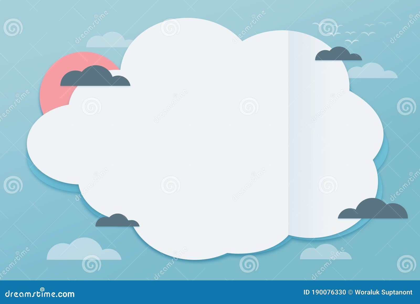 Idea Cloud Paper Cut Simple Background Stock Illustration ...