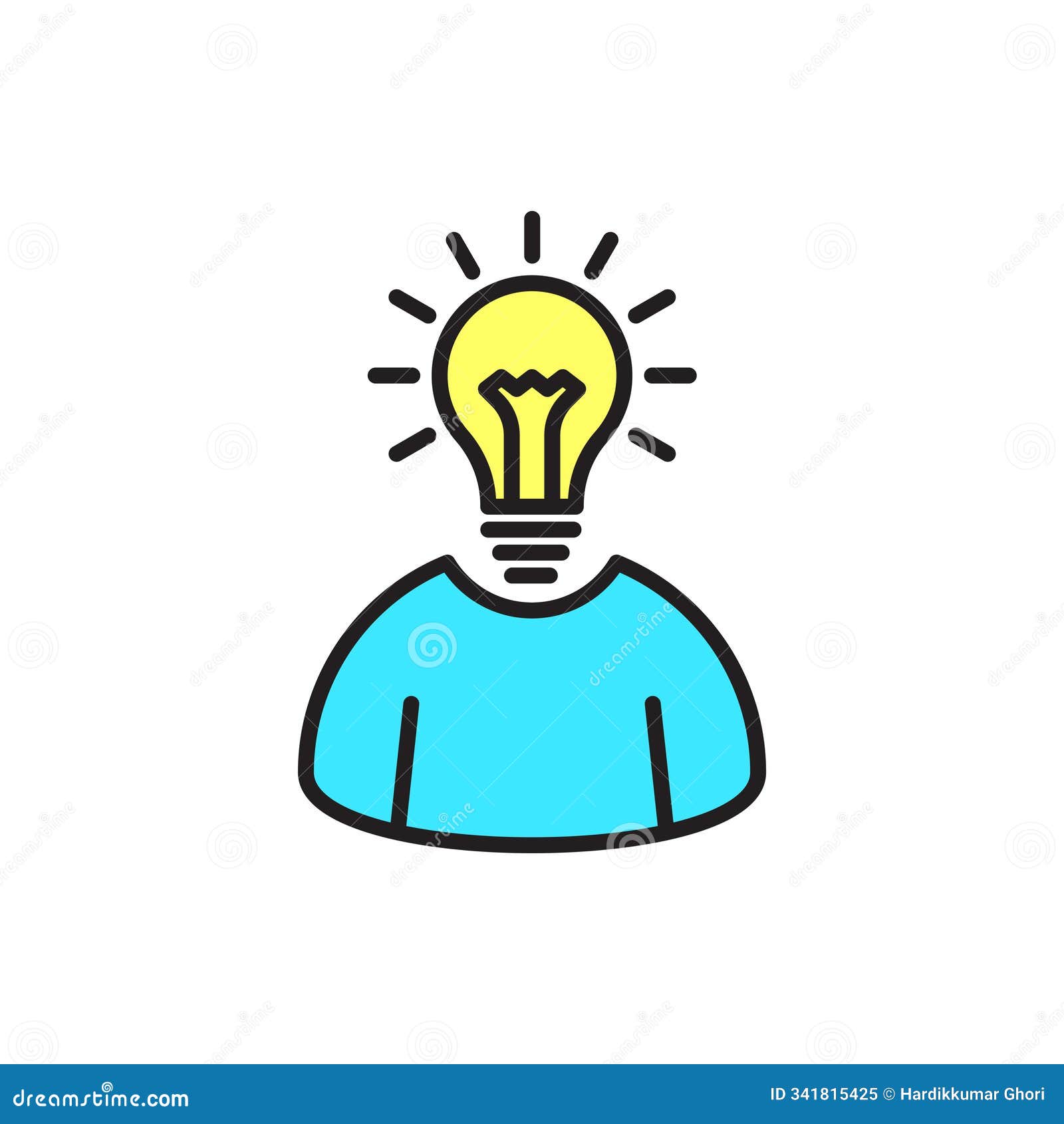 Idea Colored Vector Icon on White Background Stock Illustration ...