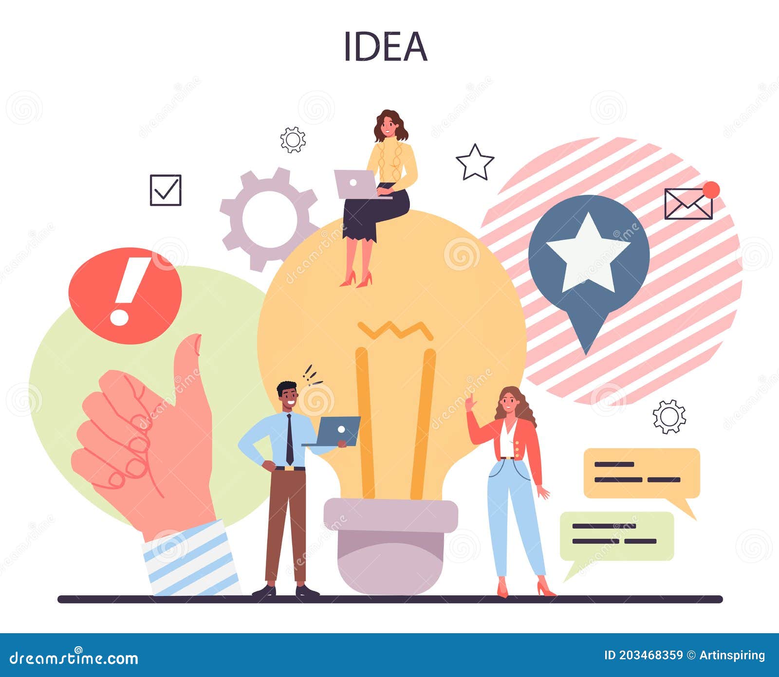 Idea Concept. Business People Generating Idea Stock Vector ...
